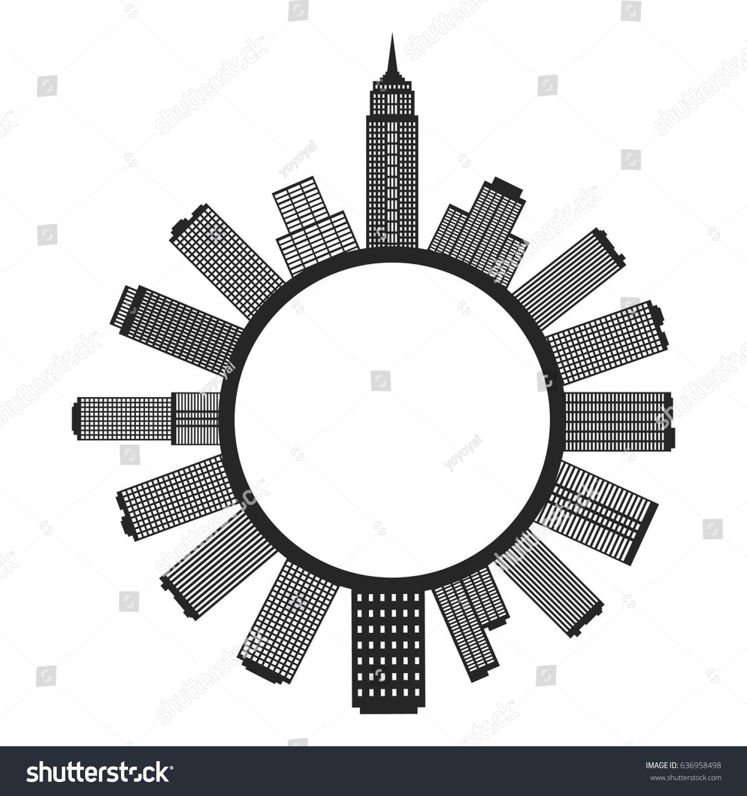 Graphic Circular City Vector: vector de stock (libre de regalías ...