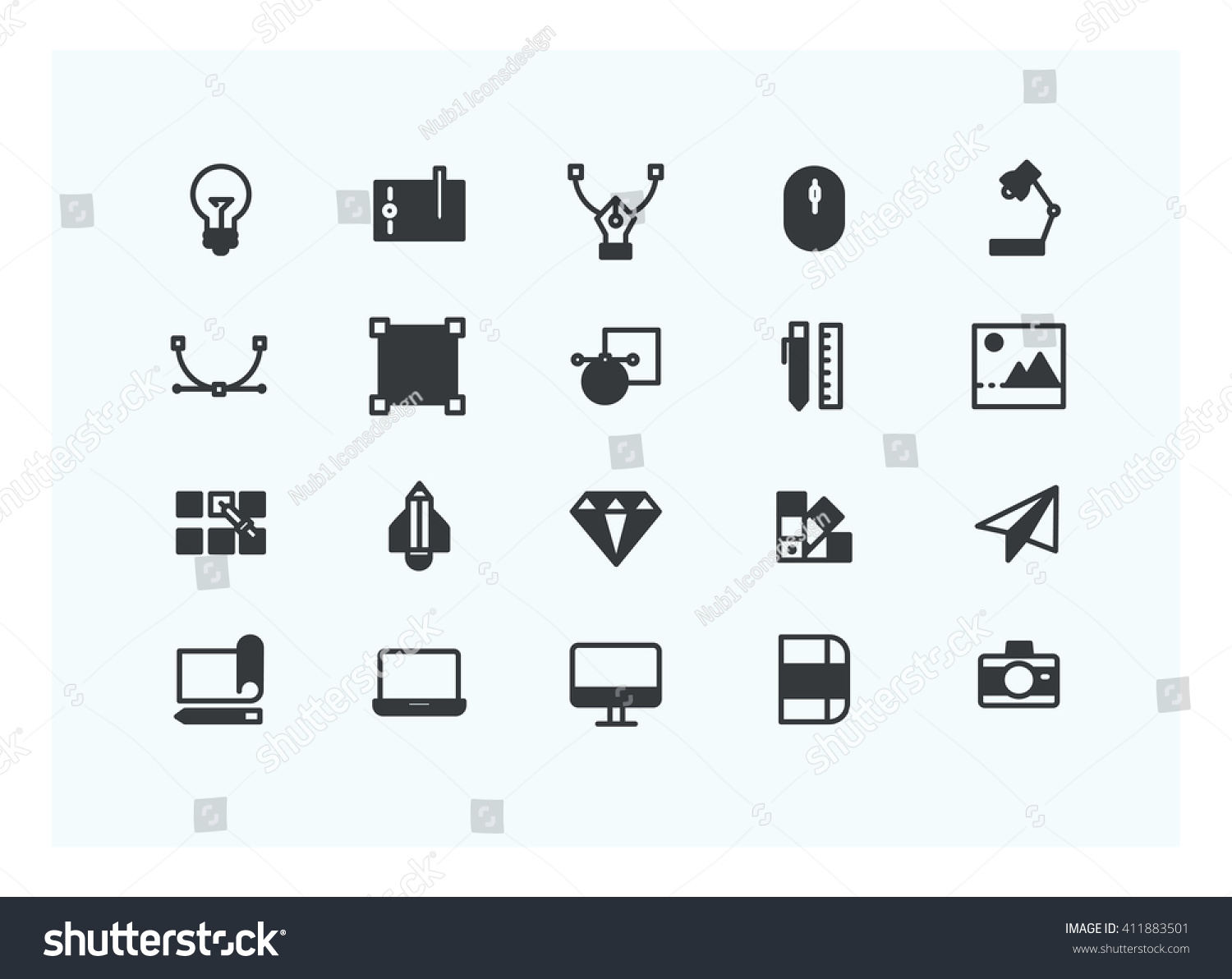 Graphic Design Icon Set Vector Silhouette Stock Vector (Royalty Free ...