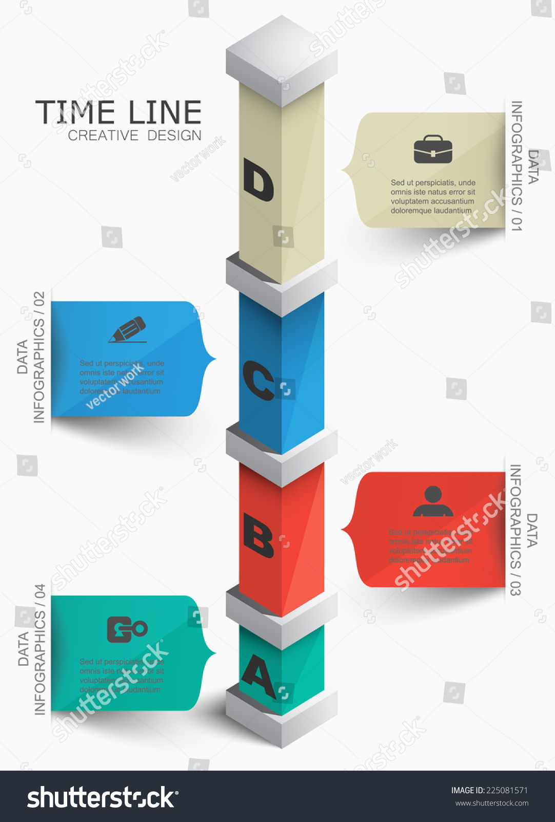 Graphic Design Infographics Presentation Data Column Stock Vector ...