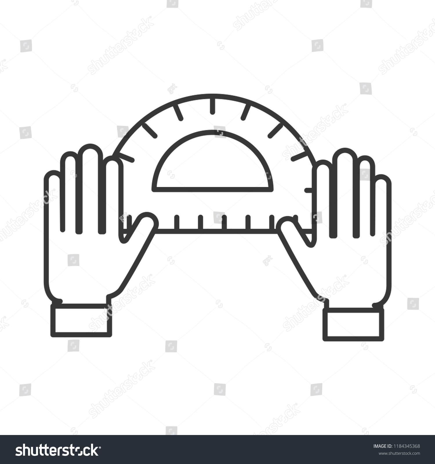Graphic Designer Hands Protractor Tool Stock Vector (Royalty Free ...