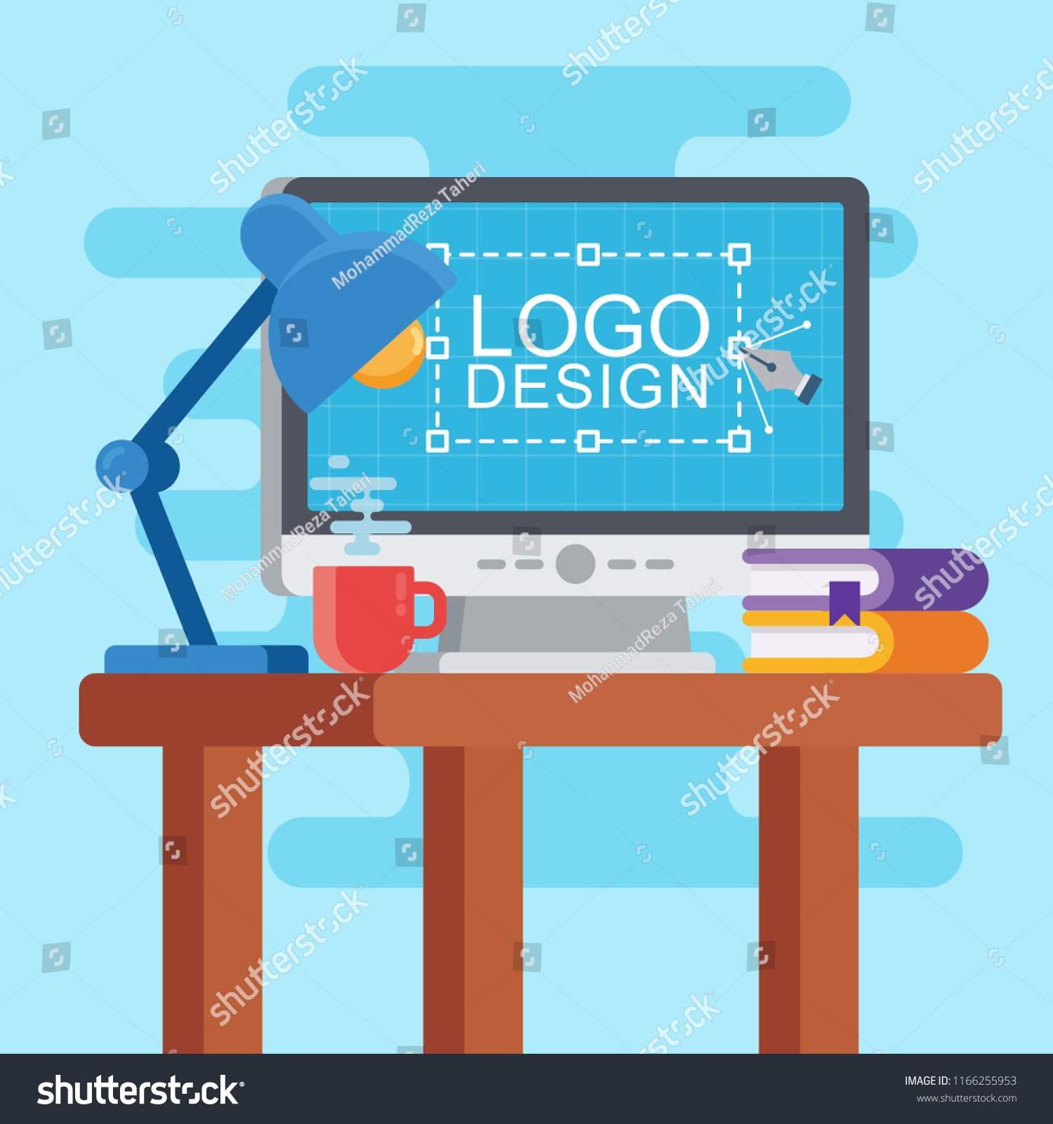 Graphic Designer Workspace Office Creative Desk Stock Vector (Royalty ... Graphic Designer Workspace Office Creative Desk Stock Vector (Royalty ...