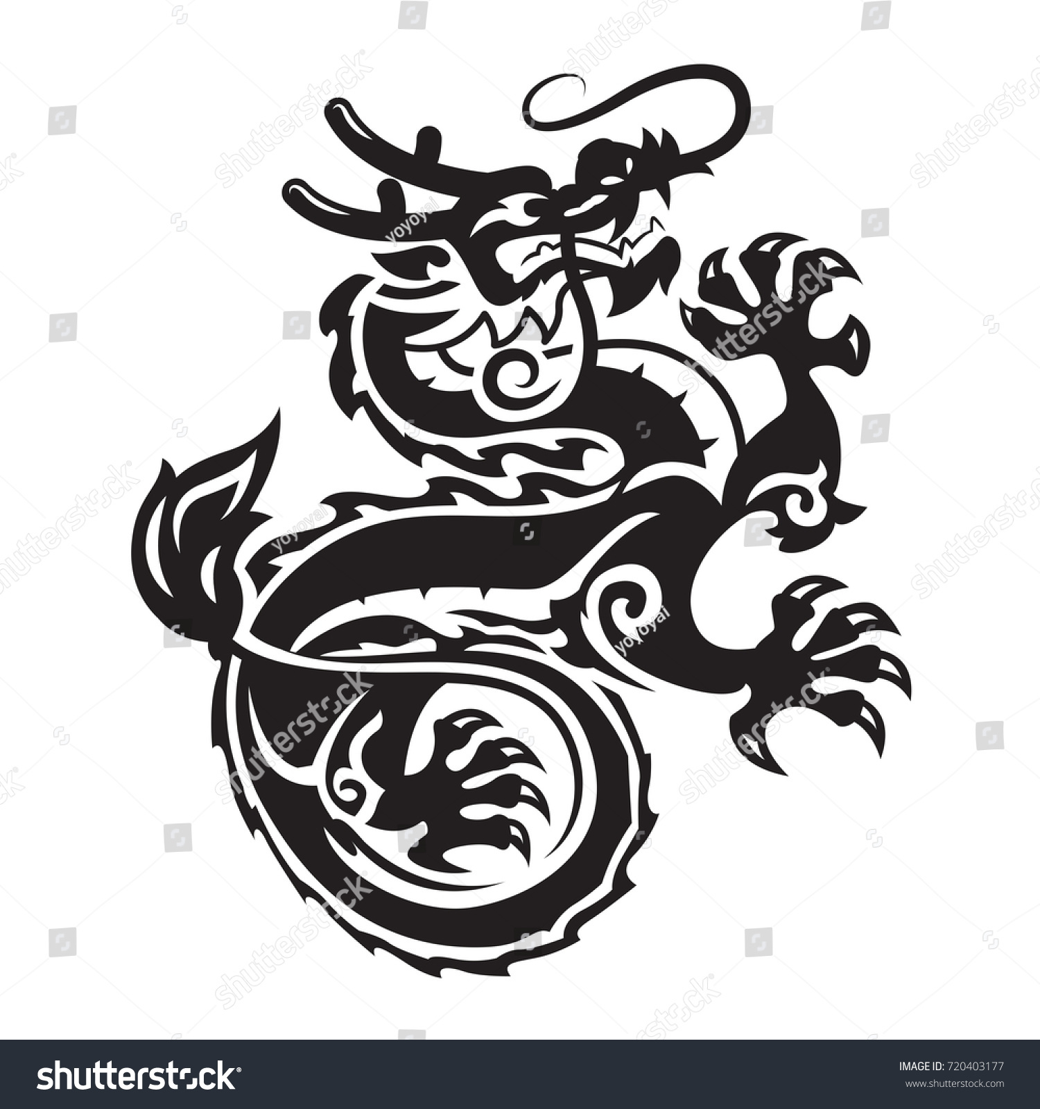 Graphic Dragon Vector Stock Vector (Royalty Free) 720403177 | Shutterstock