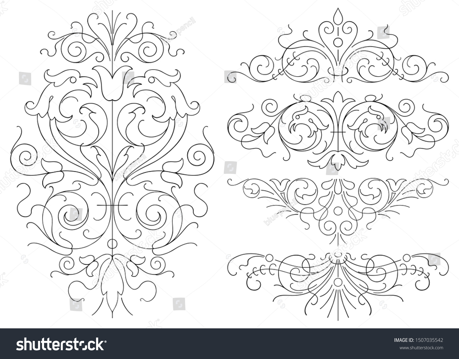 Graphic Ornaments Vector Set Stock Vector (Royalty Free) 1507035542 ...