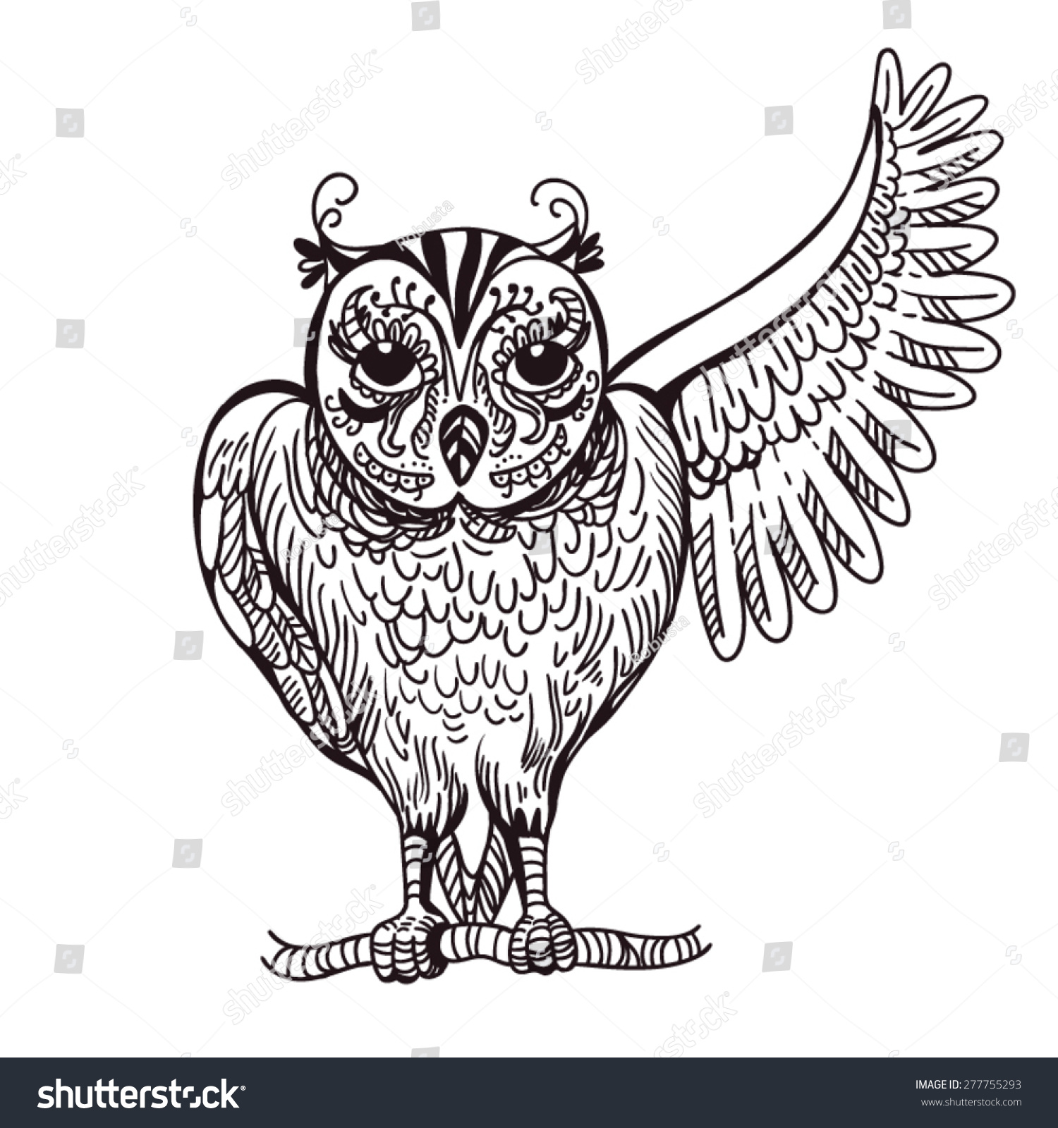 Graphic Owl Vector Illustration Stock Vector (Royalty Free) 277755293
