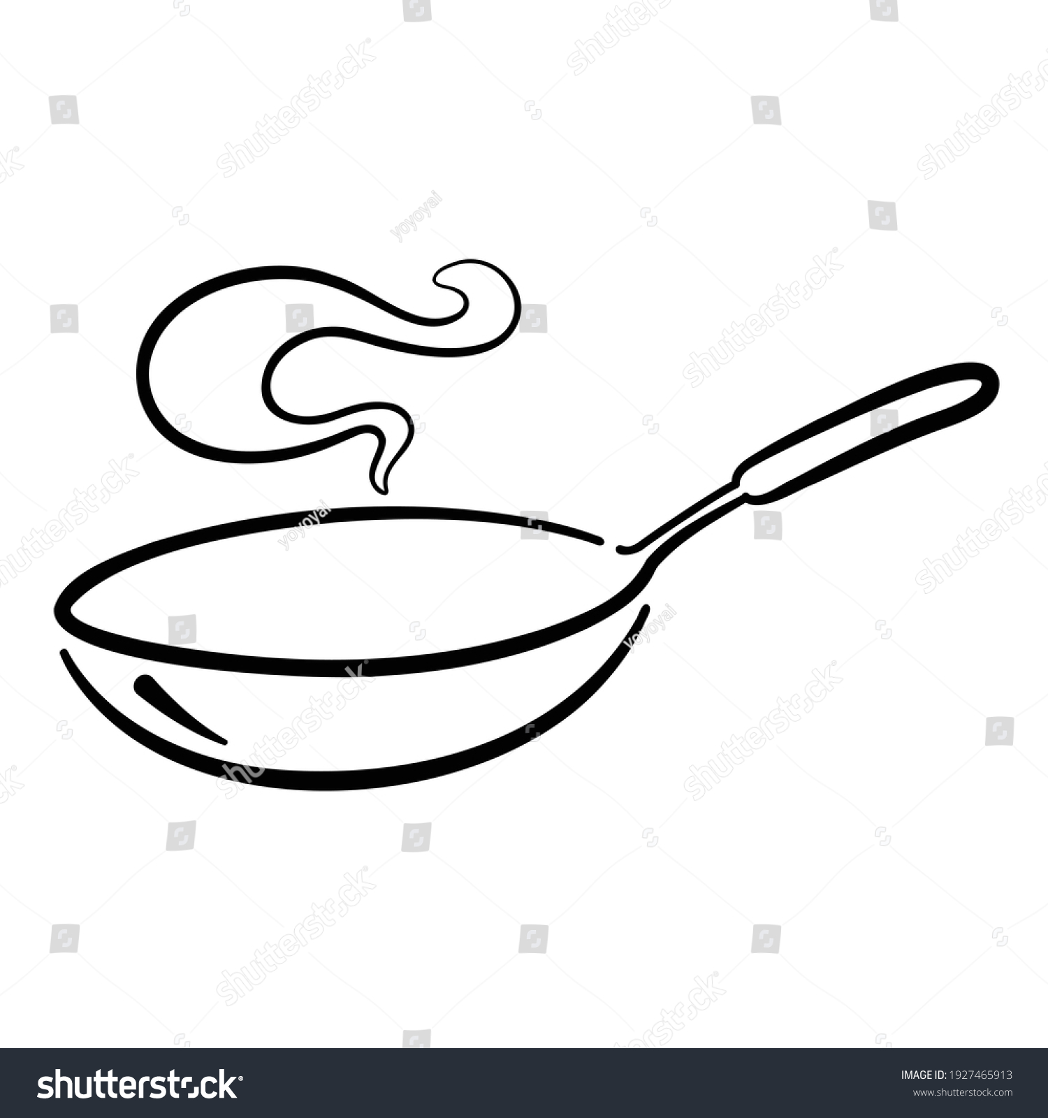 Graphic Pan Cooking On White Background Stock Vector (Royalty Free ...