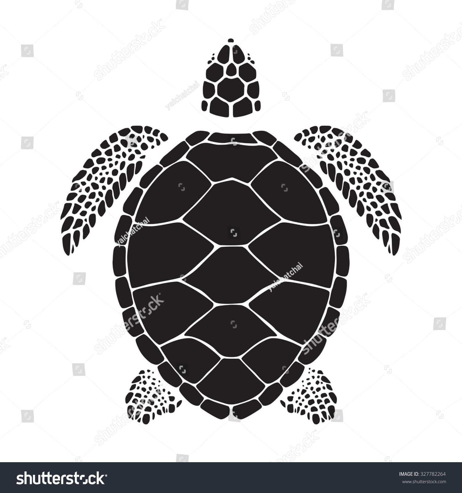 Graphic Sea Turtle Stock Vector Illustration 327782264 : Shutterstock