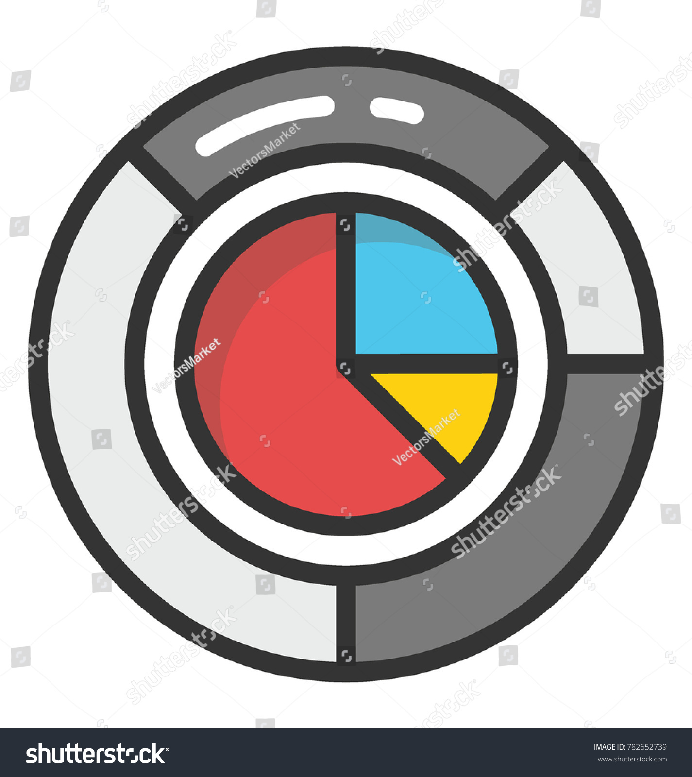 Graphic Style Doughnut Chart Flat Vector: เวกเตอร์สต็อก (ปลอดค่า ...