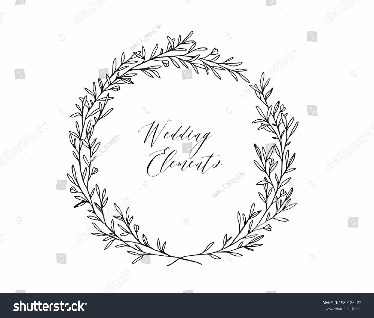 Graphic Twigs Leaves Nature Wedding Elements Stock Vector (Royalty Free ...