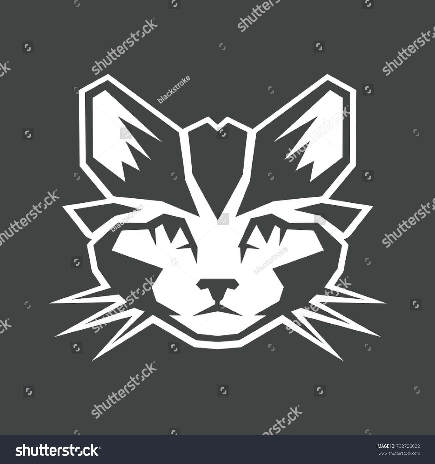 Graphical Cat Face Stock Vector (Royalty Free) 792726022