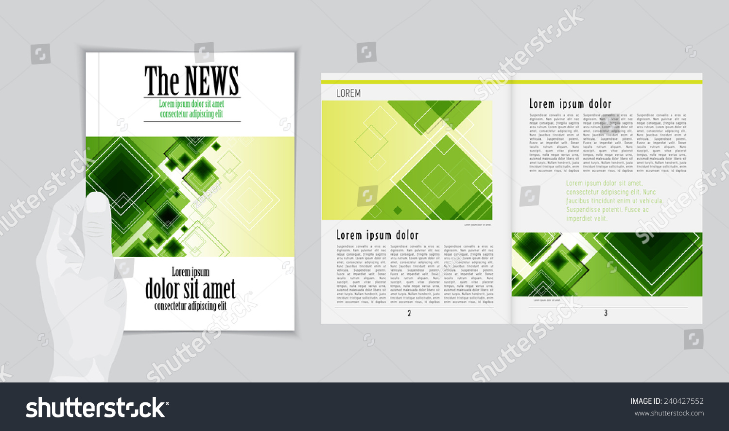 Graphical Design Magazine Template Stock Vector (Royalty Free) 240427552