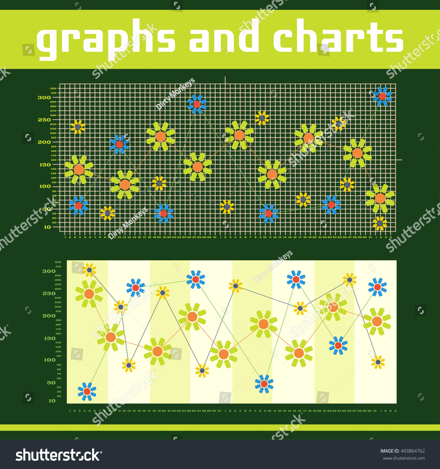 Graphs Charts Vector Illustration Stock Vector (Royalty Free) 493864762 ...