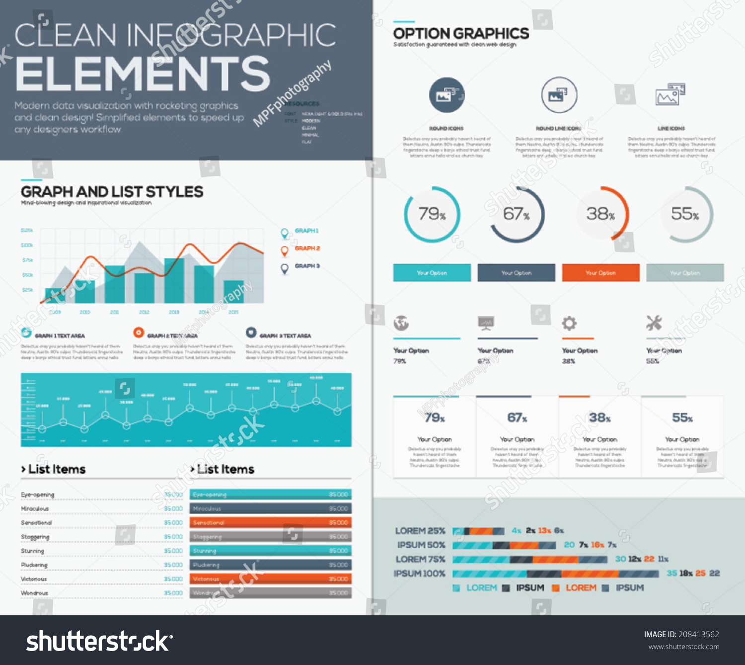 Graphs Pie Charts Infographic Vector Data: vetor stock (livre de ...