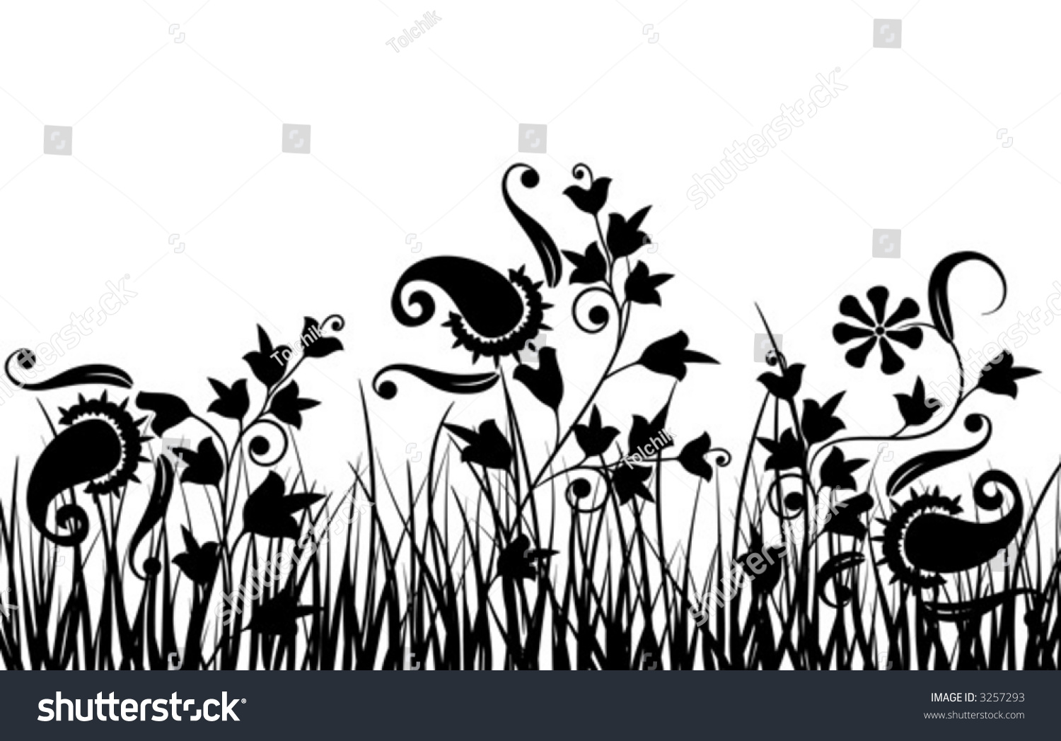 Grass Flower Vector Illustration Stock Vector (Royalty Free) 3257293 ...