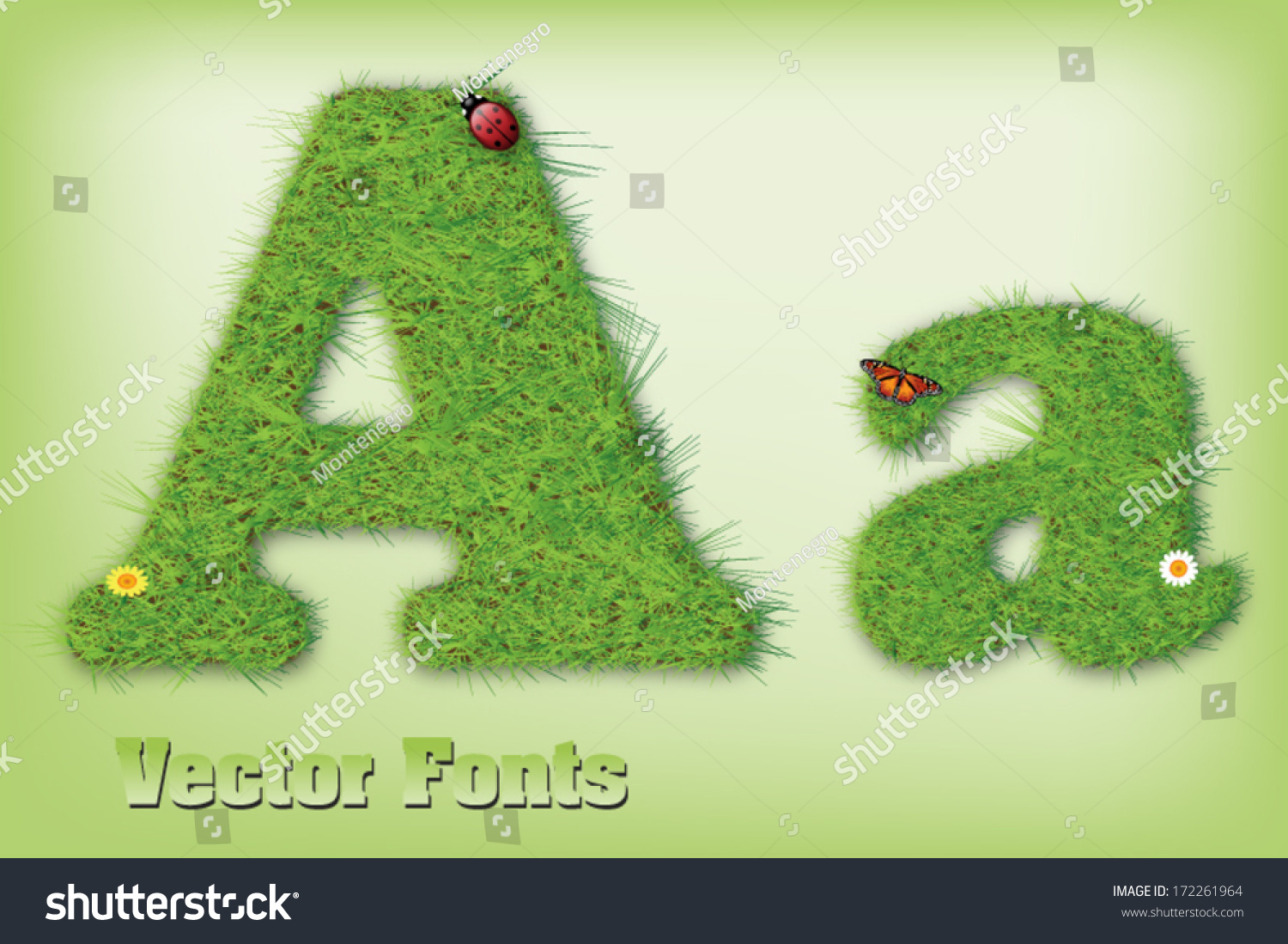 Grass Font Letter Vector Stock Vector Royalty Free 172261964 Shutterstock
