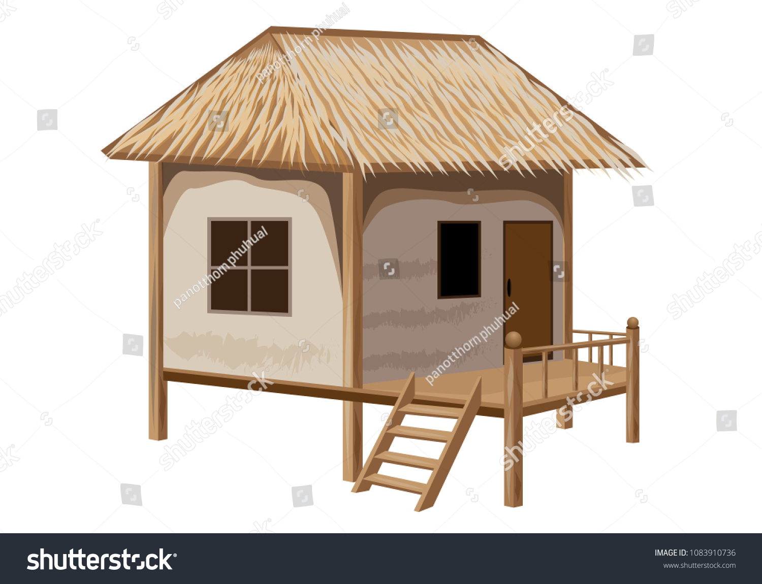 Grass Hut Vector Desing Stock Vector (Royalty Free) 1083910736 ...