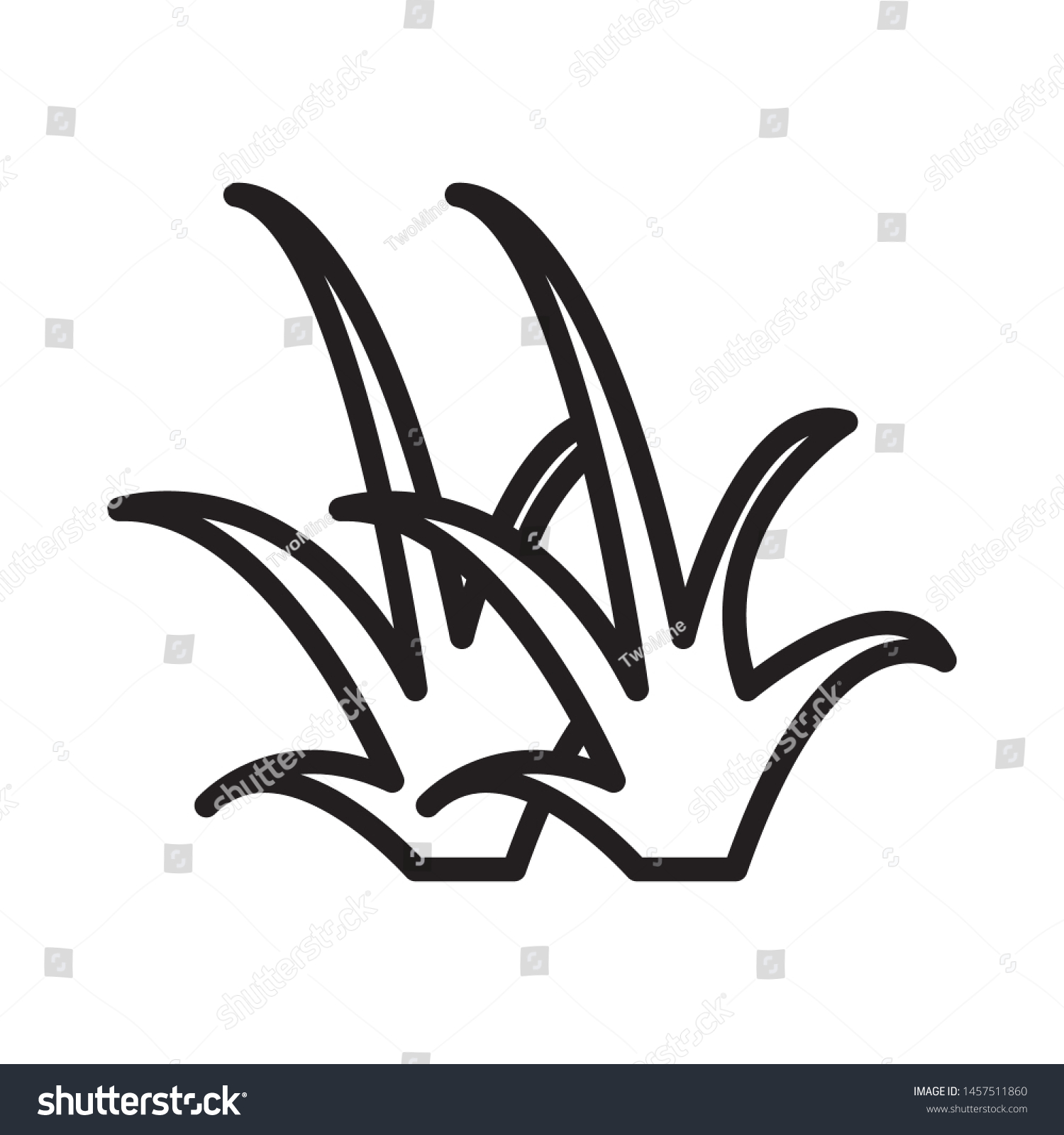 Grass Icon Logo Vector Design Template Stock Vector (Royalty Free ...