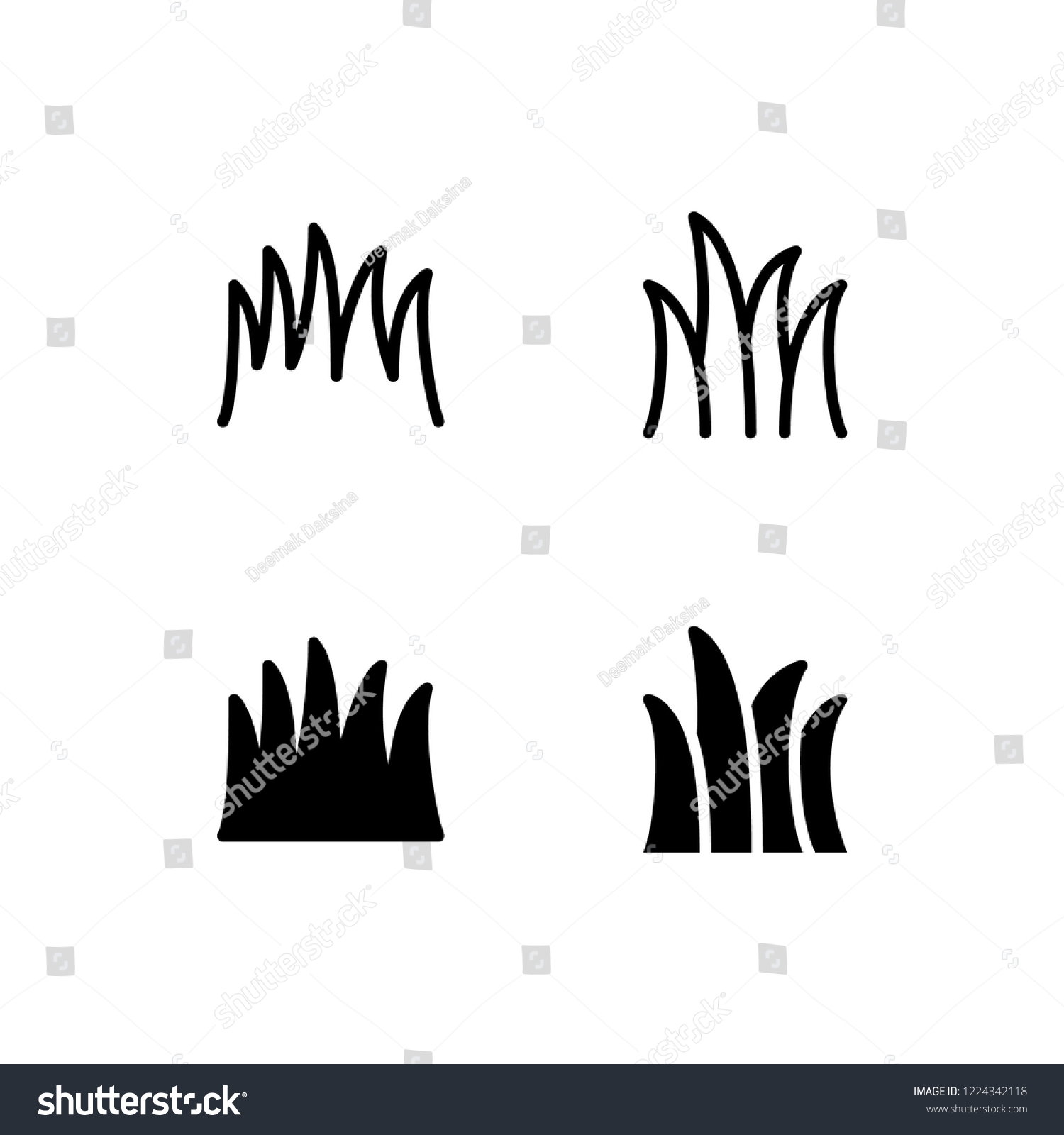 Grass Icon Logo Vector Symbol Stock Vector (Royalty Free) 1224342118 ...