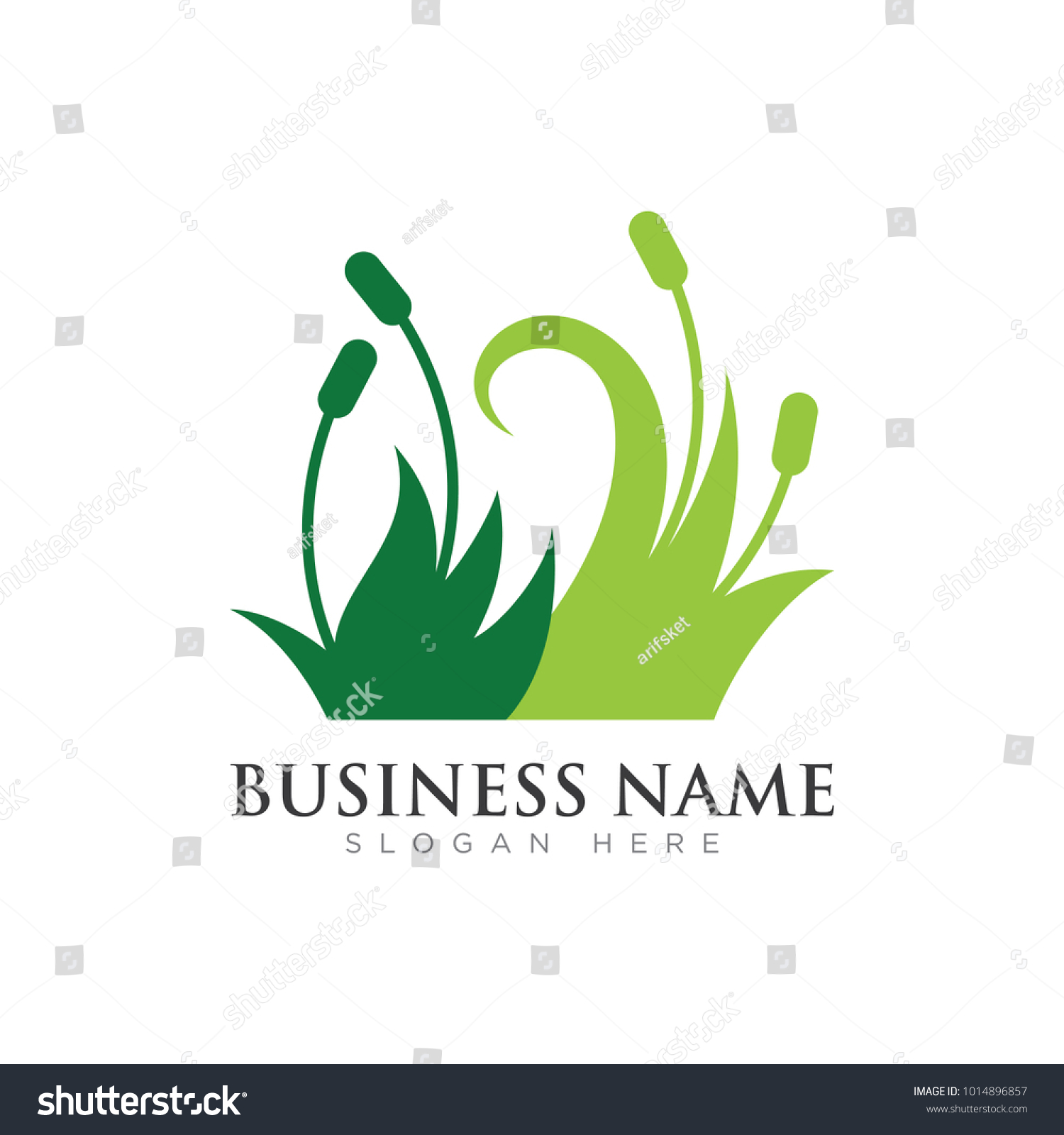 Grass Logo Design: เวกเตอร์สต็อก (ปลอดค่าลิขสิทธิ์) 1014896857 ...