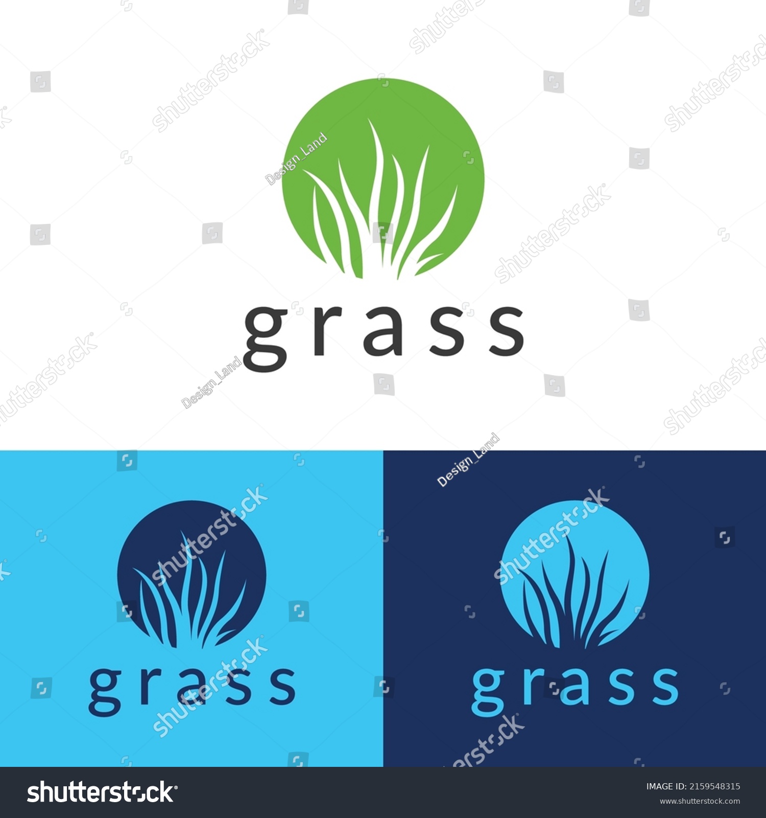 Grass Logo Design Vector Template Stock Vector (Royalty Free ...