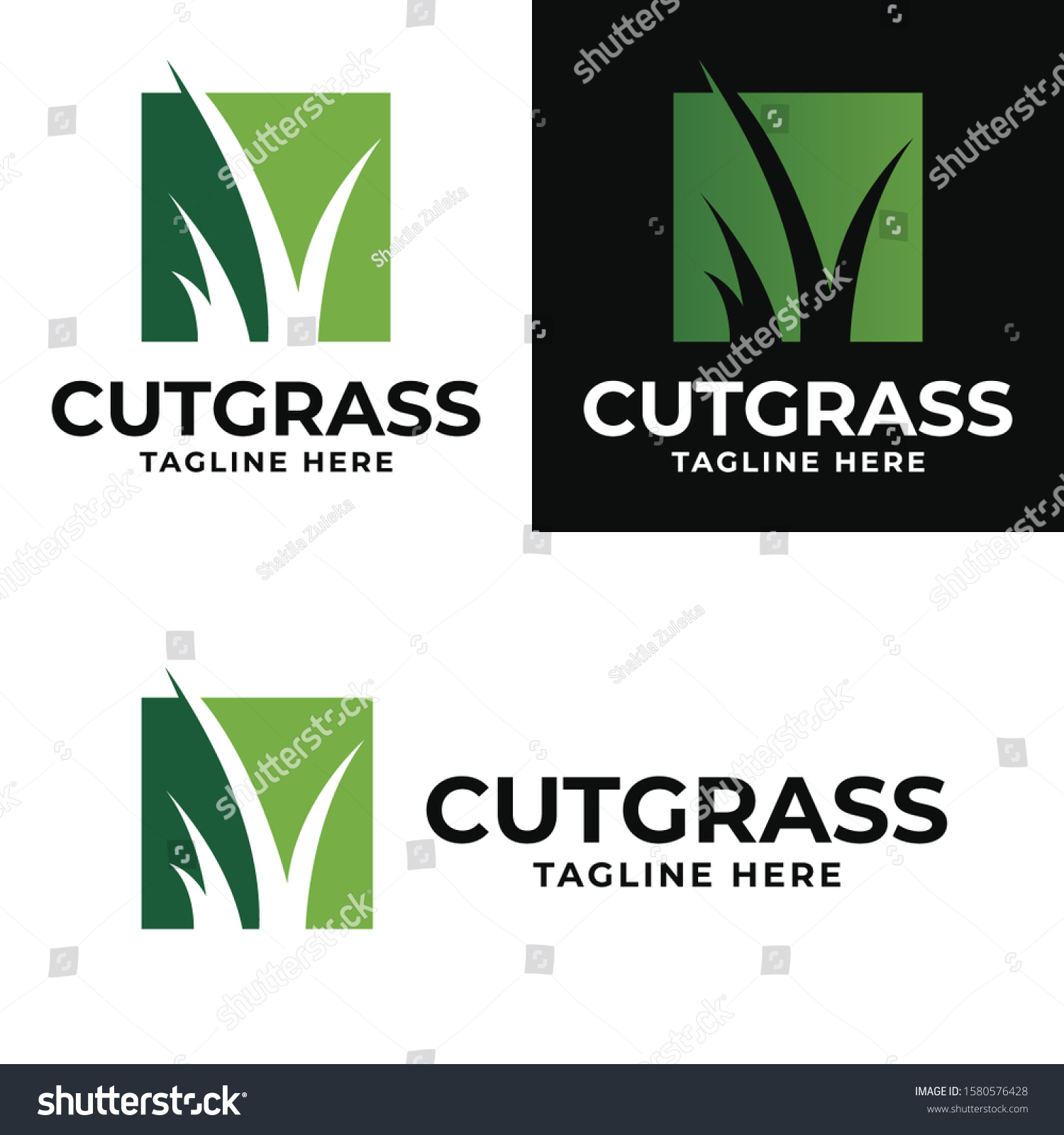 Grass Logo Logo Grass Grass Vector Stock Vector (Royalty Free) 1580576428