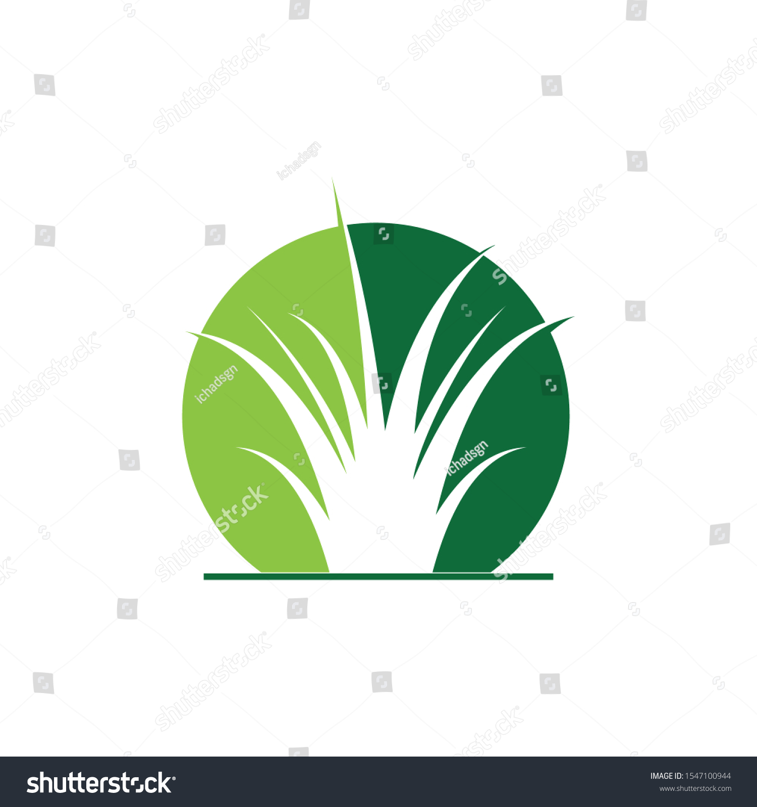 Grass Logo Vector Template Illustration Stock Vector (Royalty Free ...