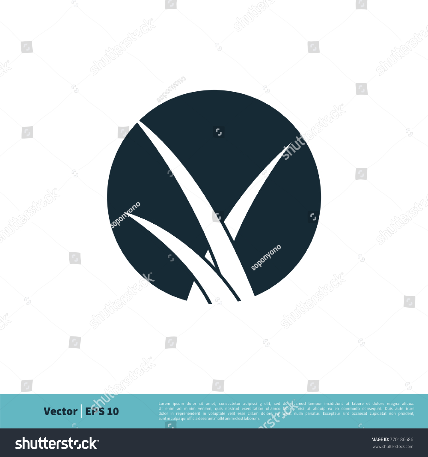 Grass Plant Icon Vector Logo Template: vector de stock (libre de ...
