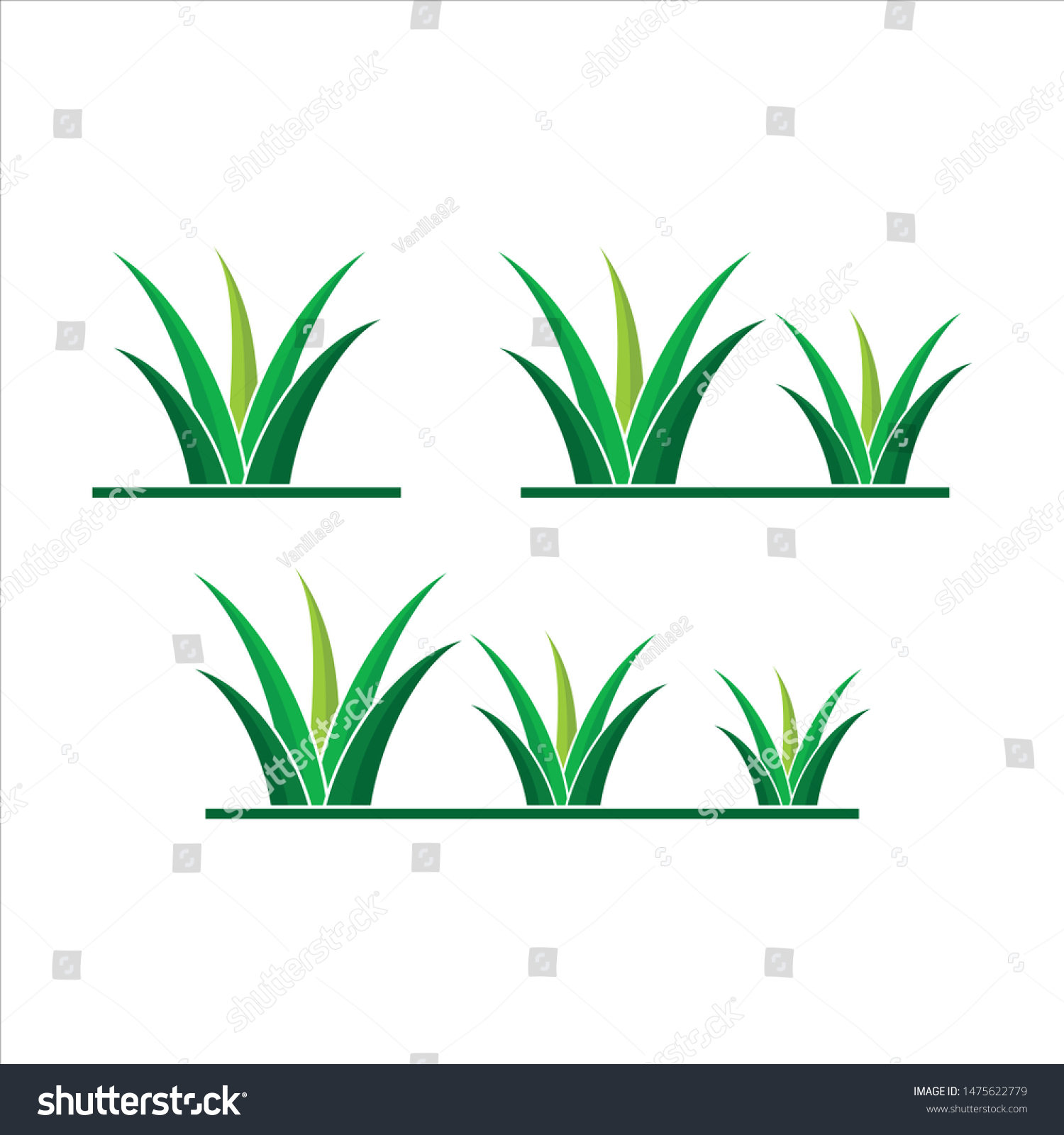 Grass Vector Logo Design Template Stock Vector (Royalty Free ...