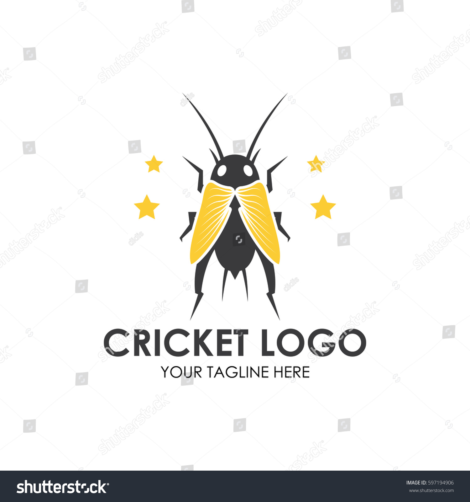 Grasshopper Cricket Insect Logo Stock Vector (Royalty Free) 597194906