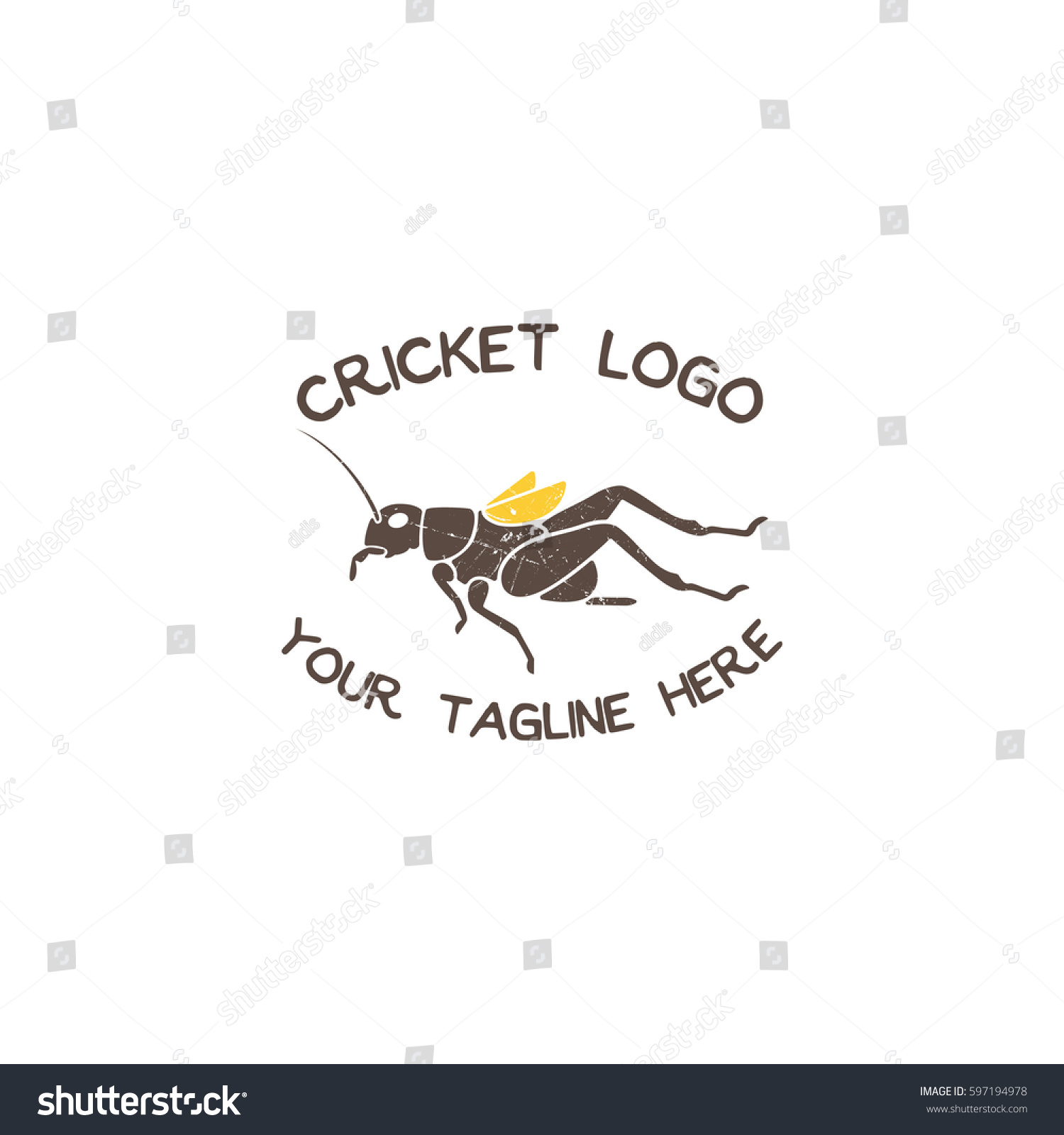 Grasshopper Cricket Insect Logo Stock Vector (Royalty Free) 597194978