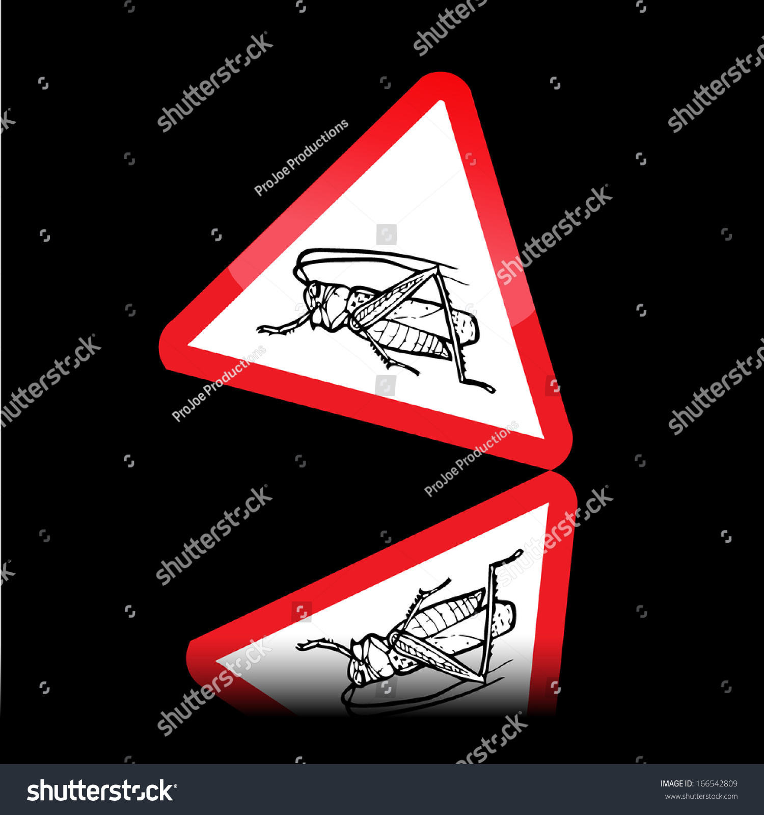 Grasshopper Danger Signs Stock Vector (Royalty Free) 166542809 ...
