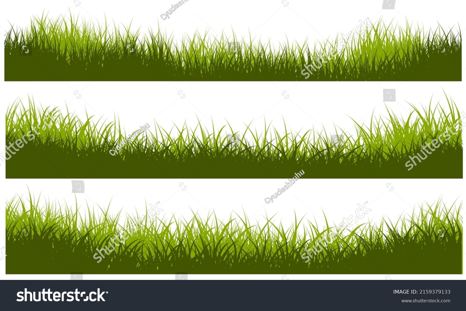 Grassy Border Isolated On White Background Stock Vector (Royalty Free ...