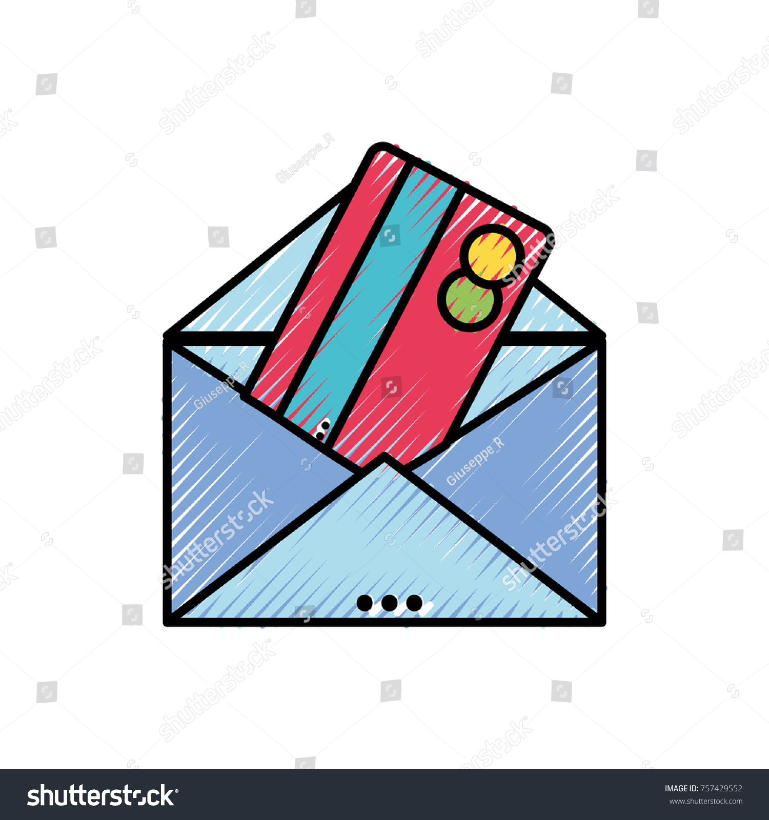 Grated Email Text Message Credit Card Stock Vector (Royalty Free ...