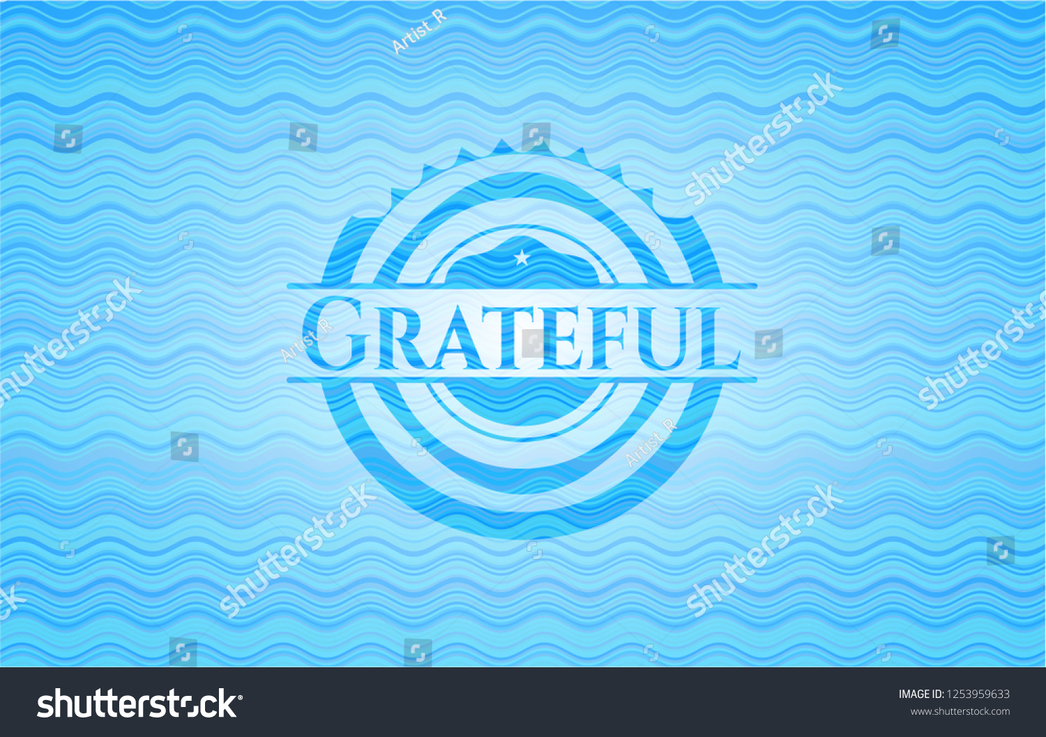 Grateful Water Representation Emblem Background Stock Vector (Royalty ...