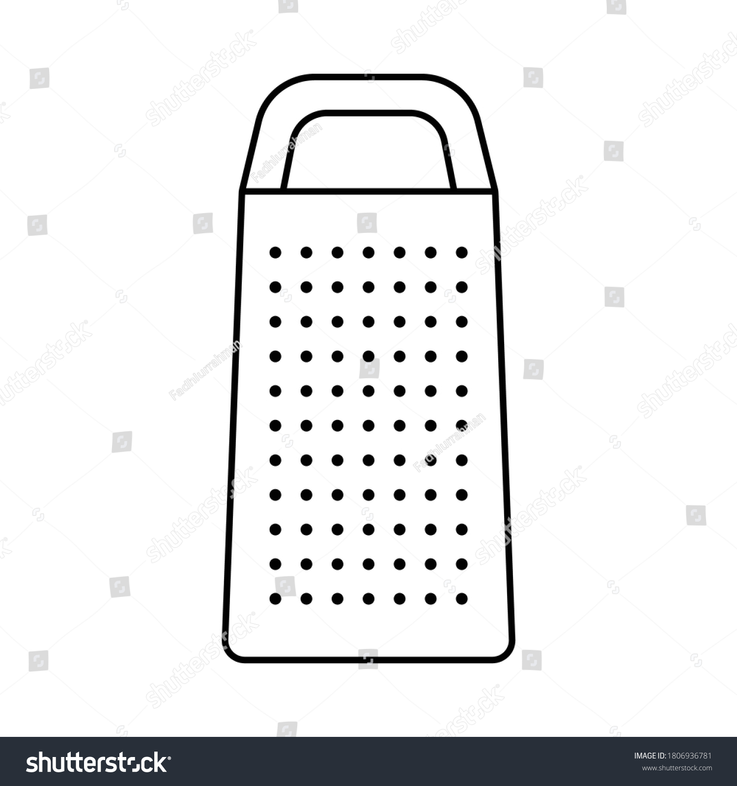 Grater Line Art Vector Simple Flat Stock Vector (Royalty Free) 1806936781