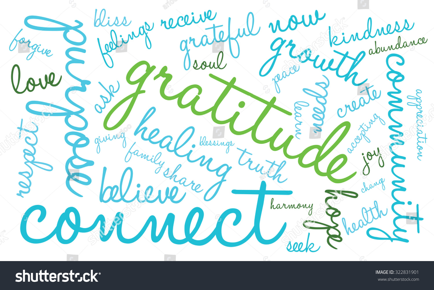 Gratitude Word Cloud On White Background Stock Vector (Royalty Free ...