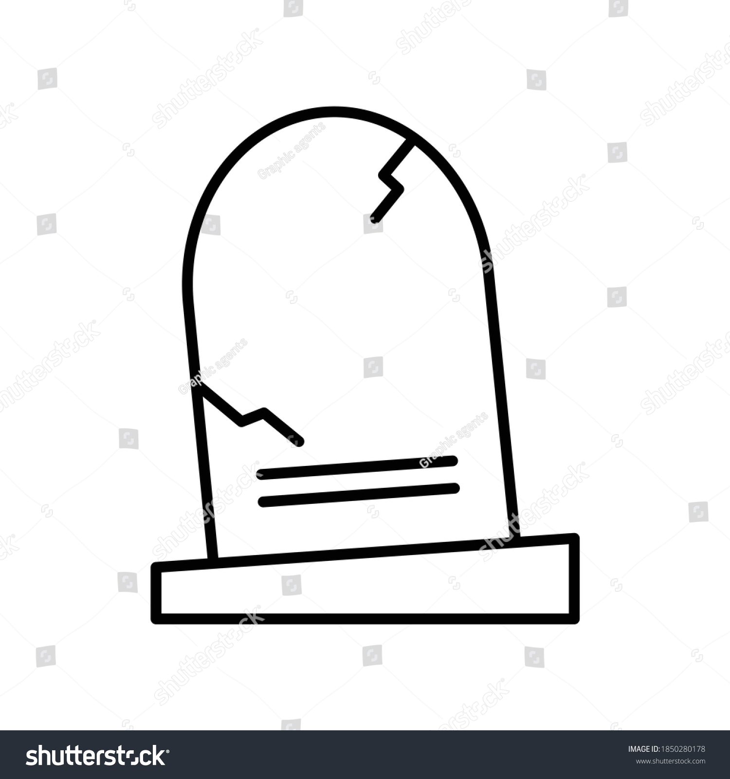 Grave Slab Simple Line Icon Stock Vector (Royalty Free) 1850280178 ...