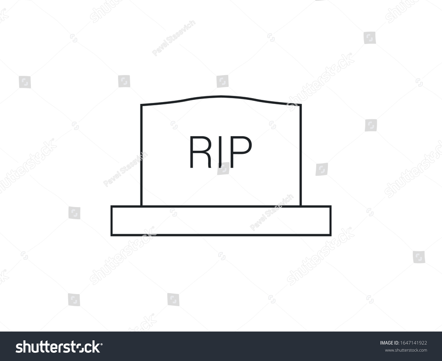 Gravestone Graveyard Rip Icon Vector Illustration Stock Vector (Royalty ...