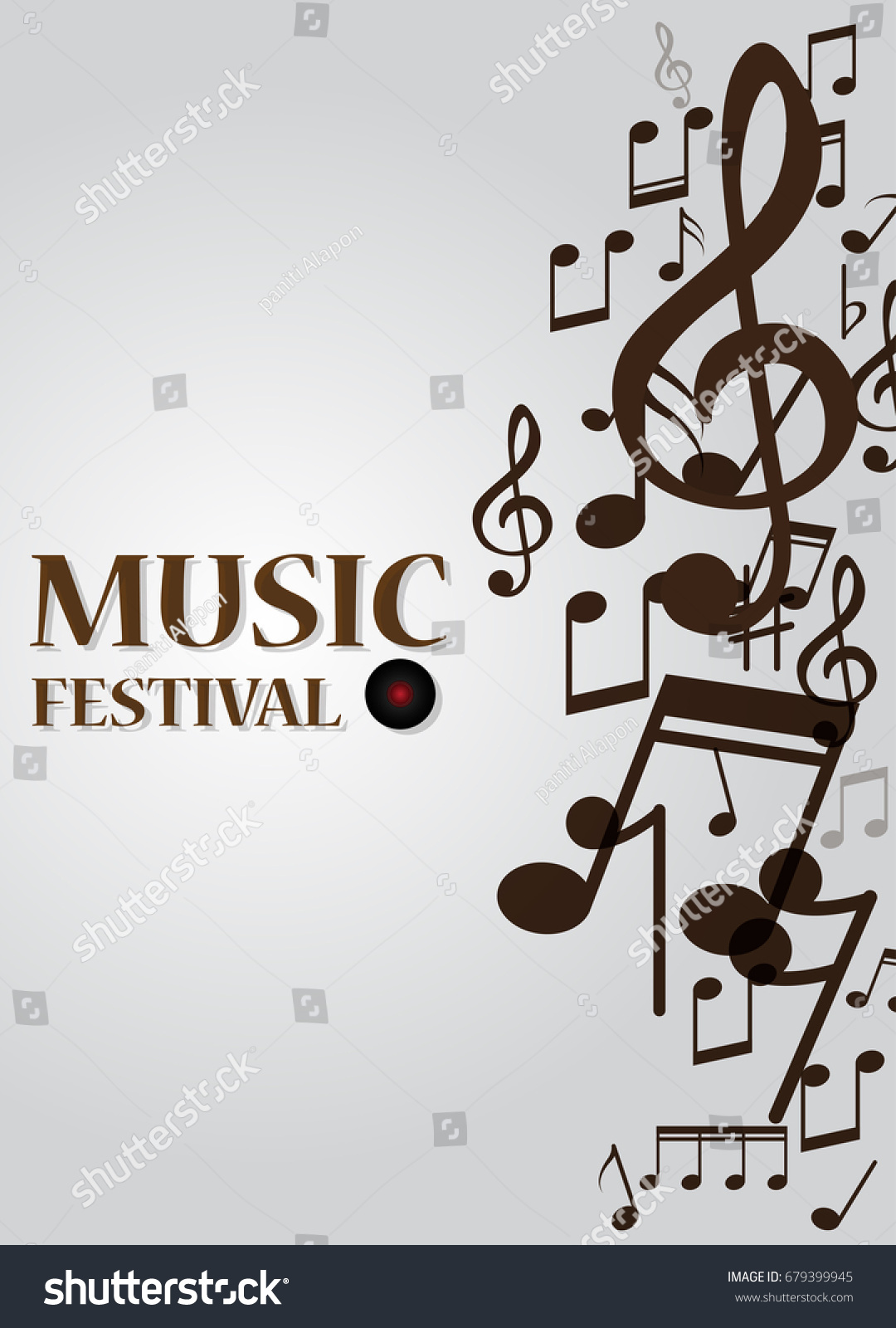 Gray Background Music Notesvector Illustration Stock Vector (Royalty ...