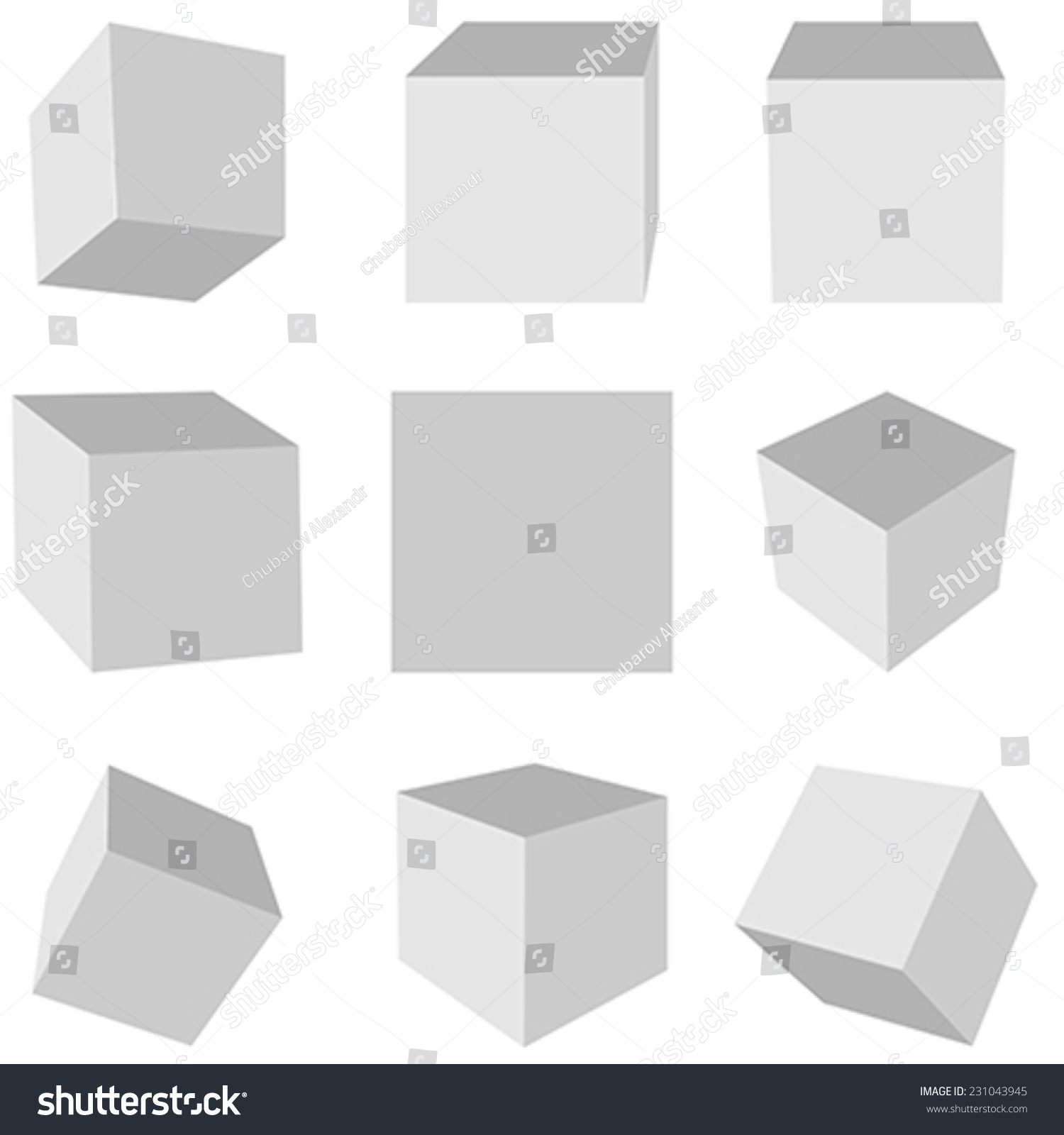 Gray Cubes On White Background Different Stock Vector (Royalty Free ...