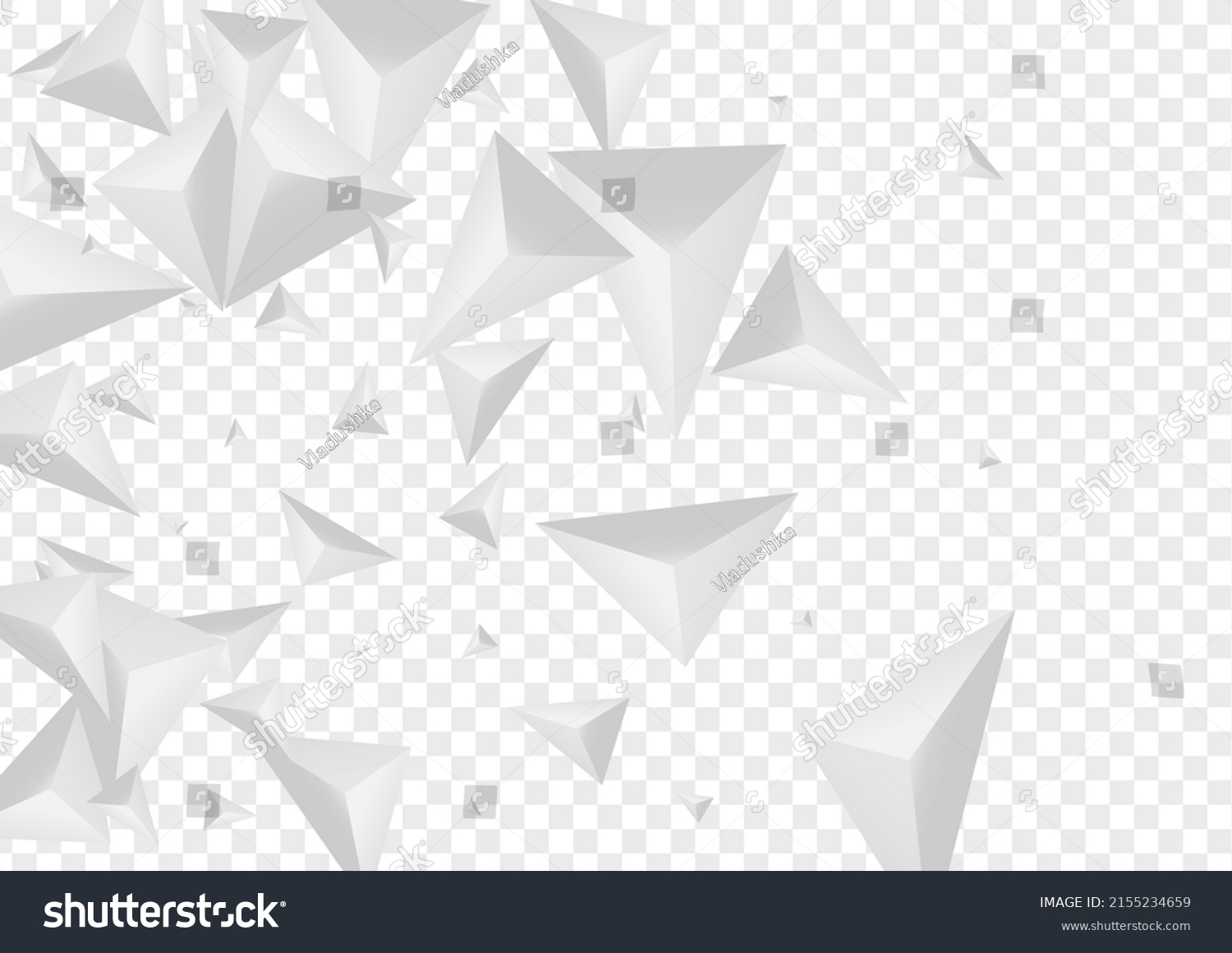 Gray Origami Background Transparent Vector Pyramid Stock Vector ...