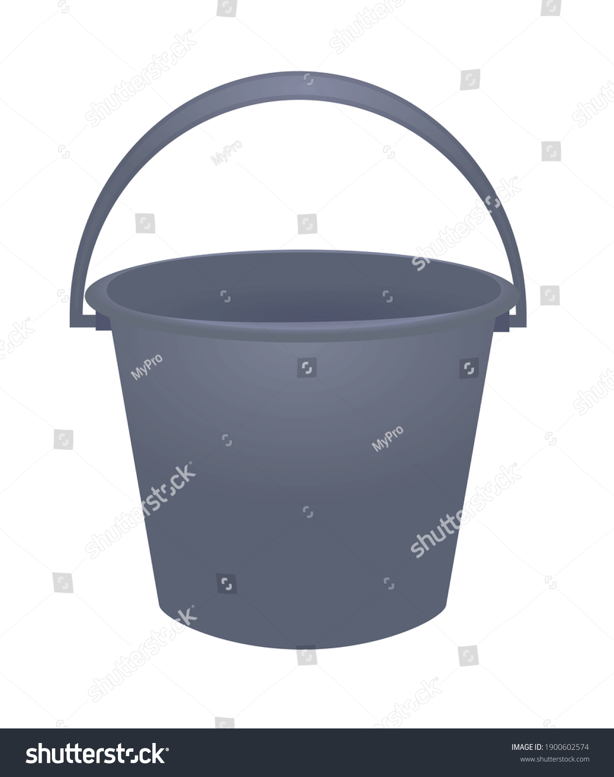 Gray Plastic Bucket Vector Illustration Stock Vector (Royalty Free ...