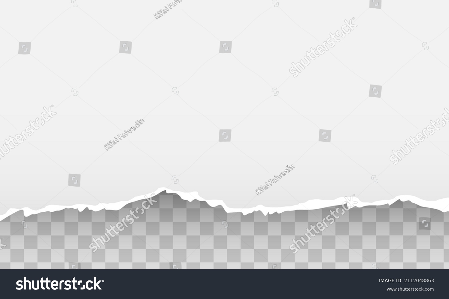 Gray Ripped Torn Paper Transparent Background Stock Vector (Royalty ...