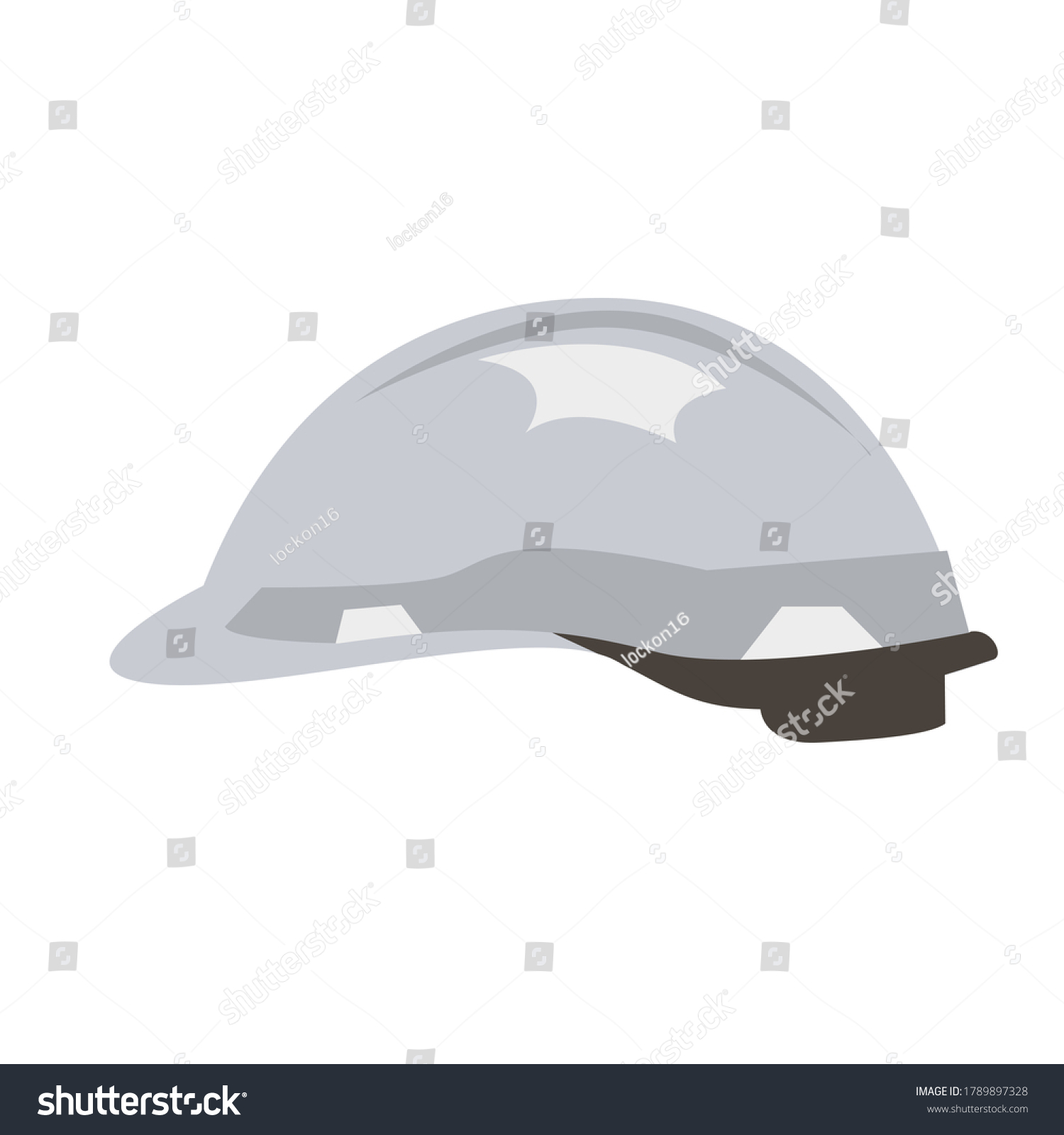 Gray Safety Helmet On White Backgroundvector Stock Vector (Royalty Free ...