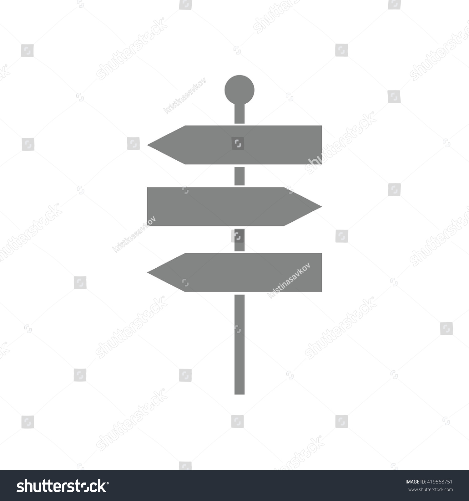 Gray Signpost Vector Icon Illustration Stock Vector (Royalty Free ...