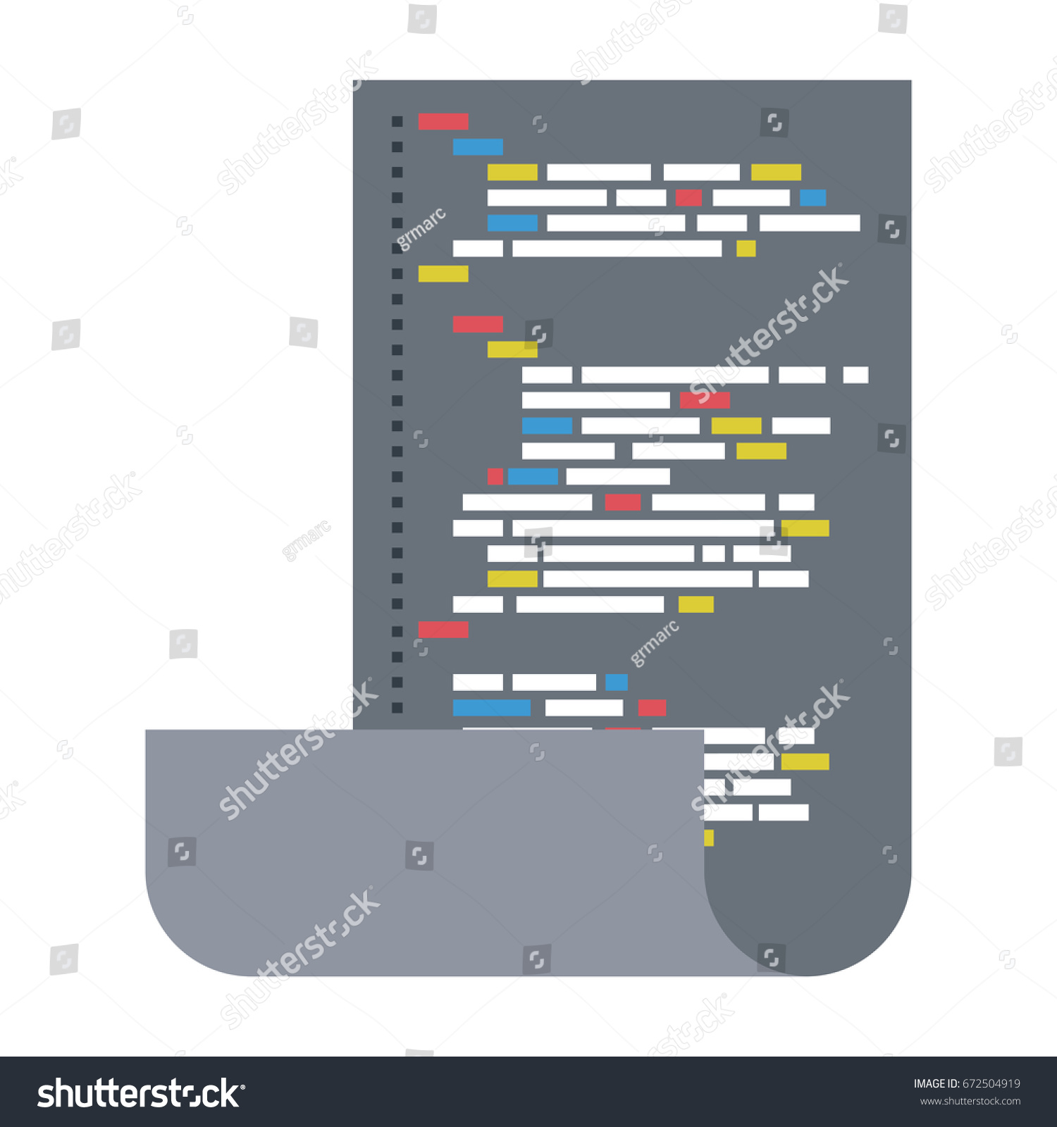 Gray Silhouette Sheet Printed Source Code Stock Vector (Royalty Free ...