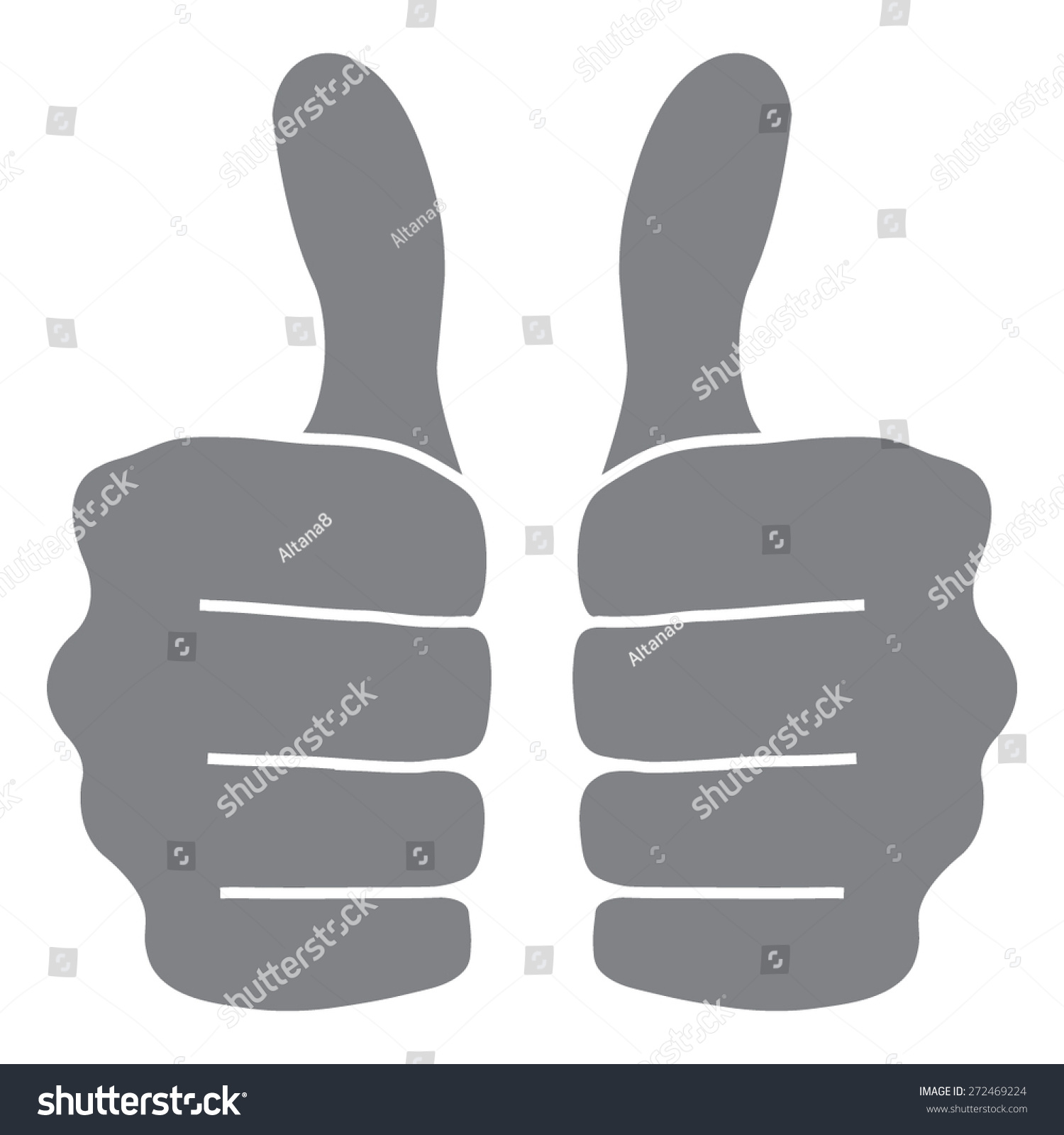 Gray Thumbs Icon Stock Vector (Royalty Free) 272469224