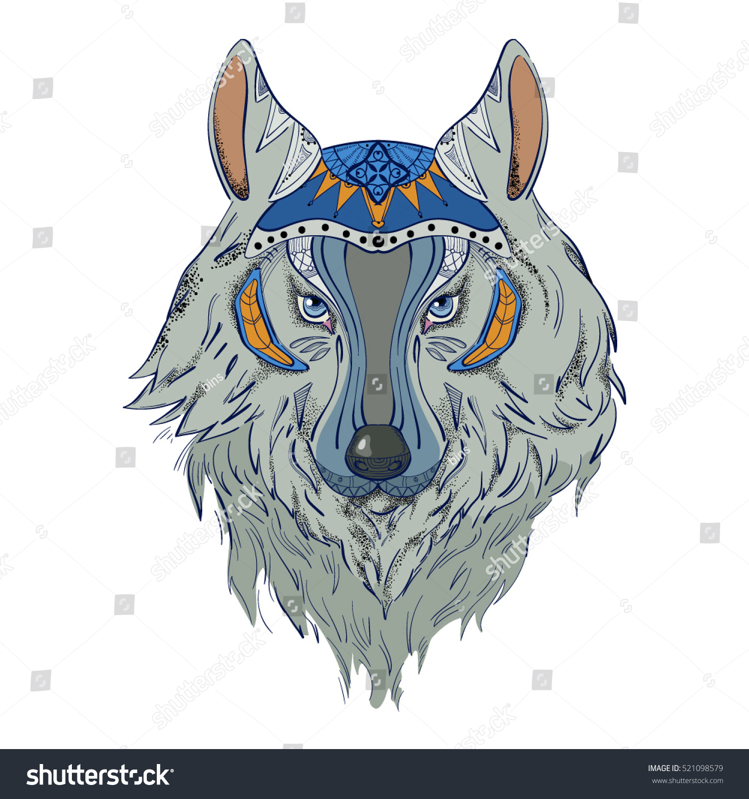 Gray Wolf Tattoo Stock Vector (Royalty Free) 521098579 | Shutterstock