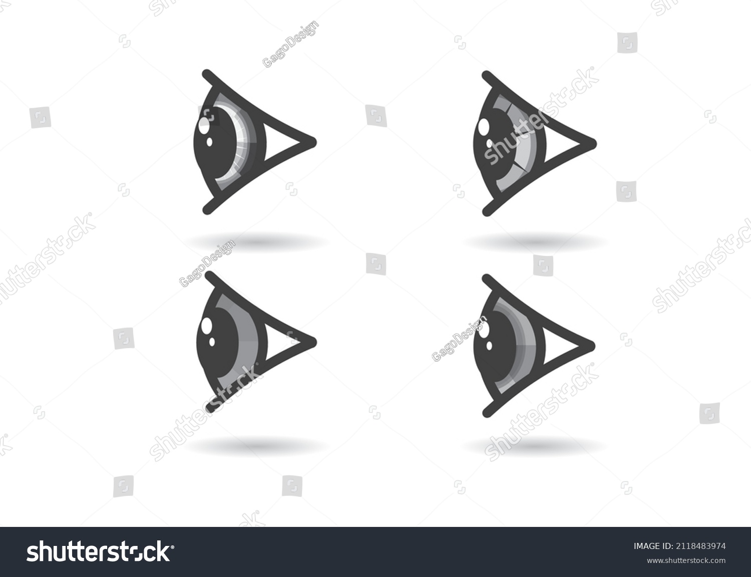 Grayscale Eye Icon Flat Vector Eye Stock Vector (Royalty Free ...