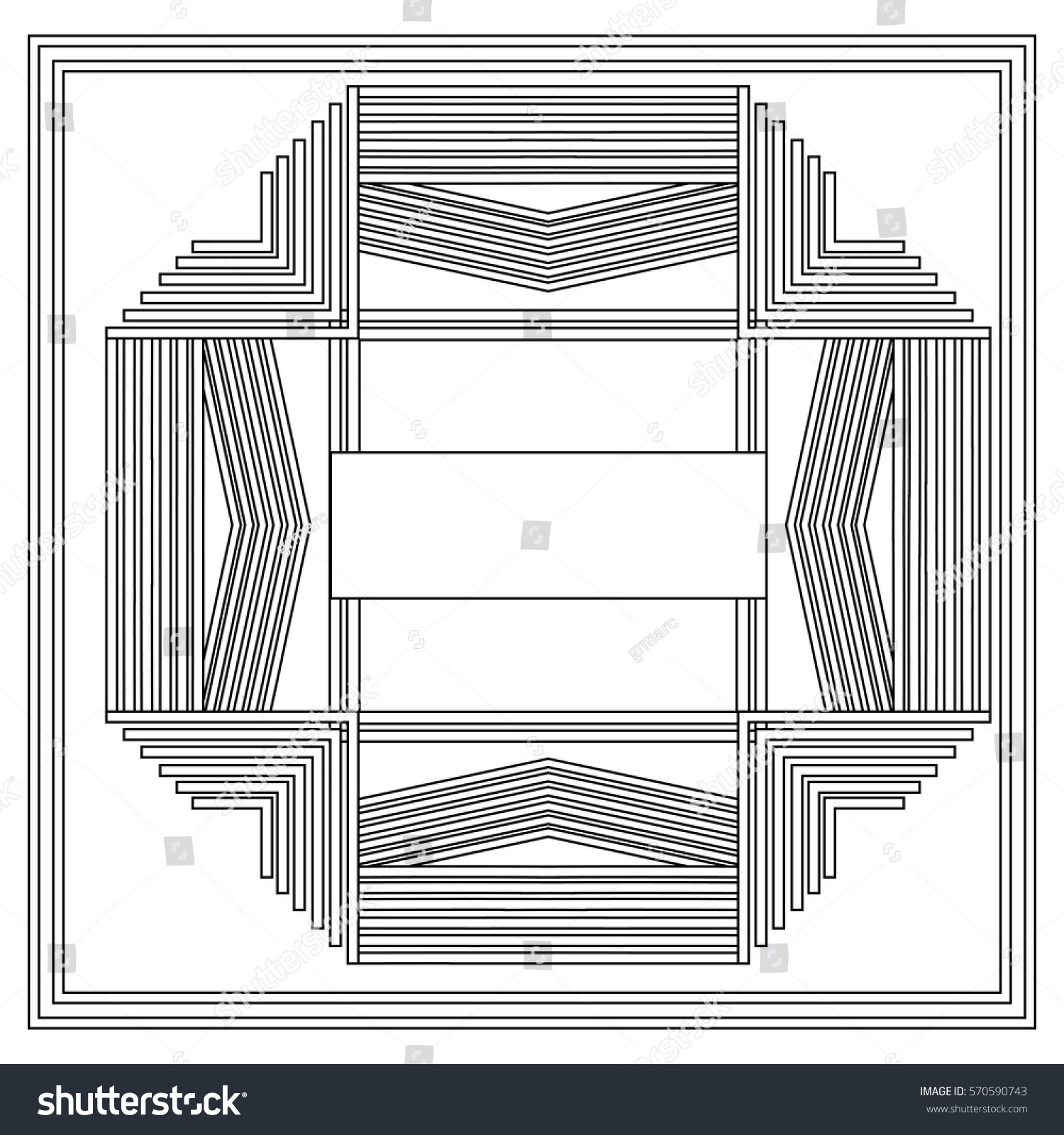Grayscale Pattern Art Deco Frame Stock Vector (Royalty Free) 570590743 ...
