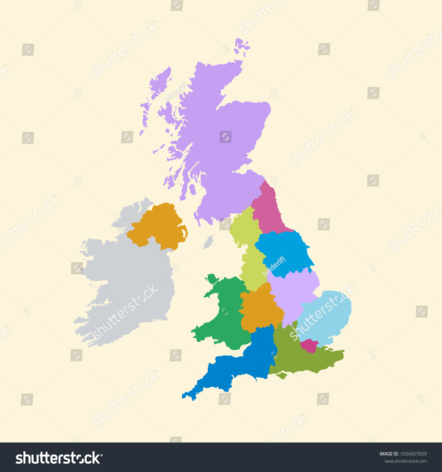 Great Britain Map Vector Flat Illustration: vetor stock (livre de ...